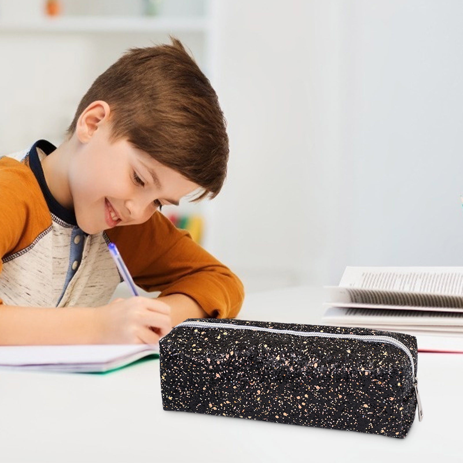 HEMNJUM Glitter Sequins Pen Bag Learning Stationery Bag Organizer ...