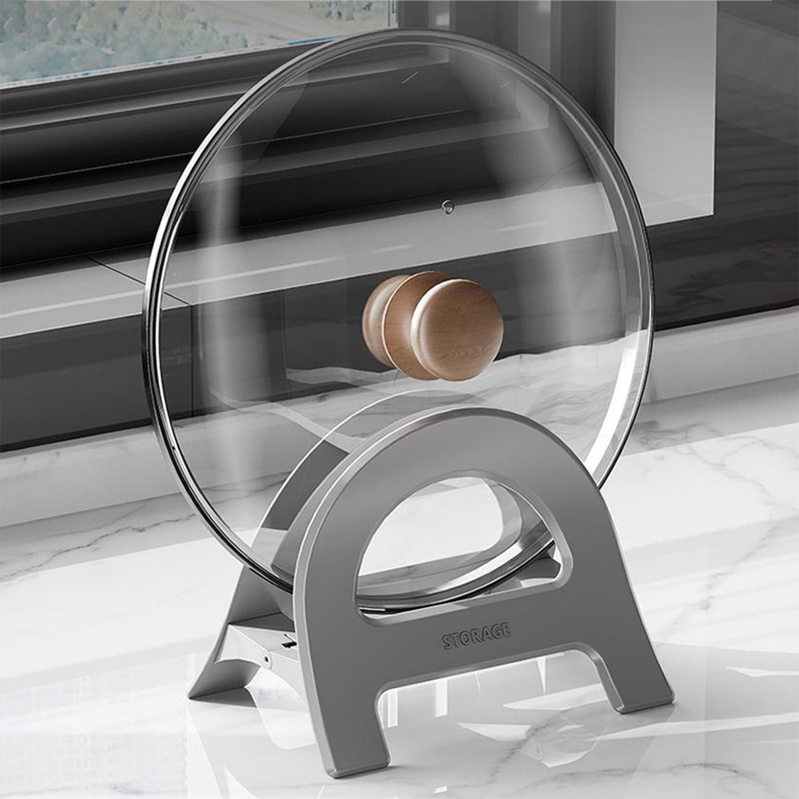 HEMNJUM Kitchen Countertop Lid Rack Plastic Cutting Board Organizer Pot ...