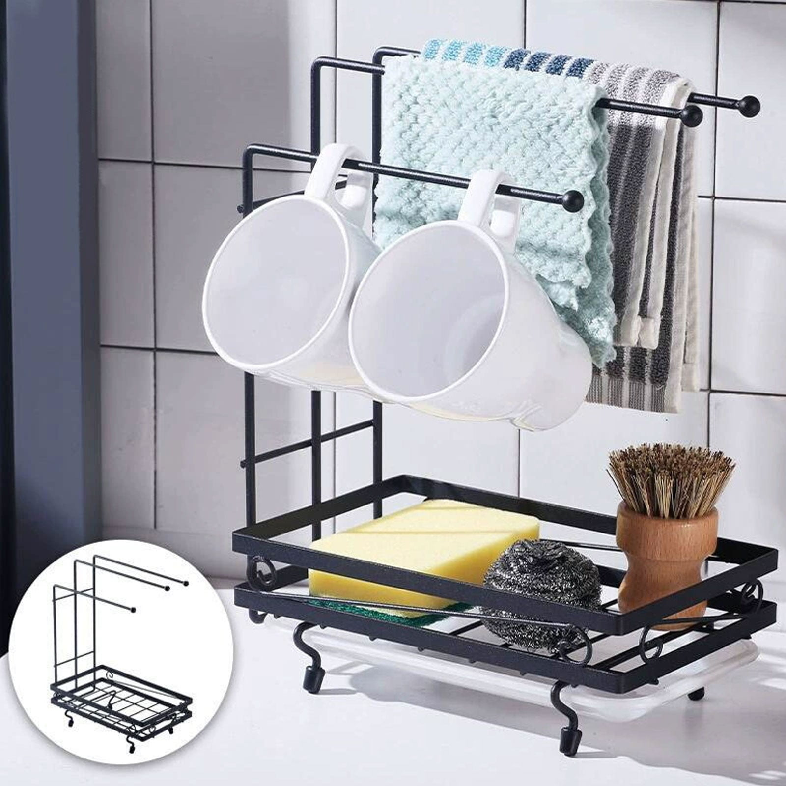 HEMNJUM Kitchen Storage Rack Can Be Wall Hanging Dishcloth Storage ...