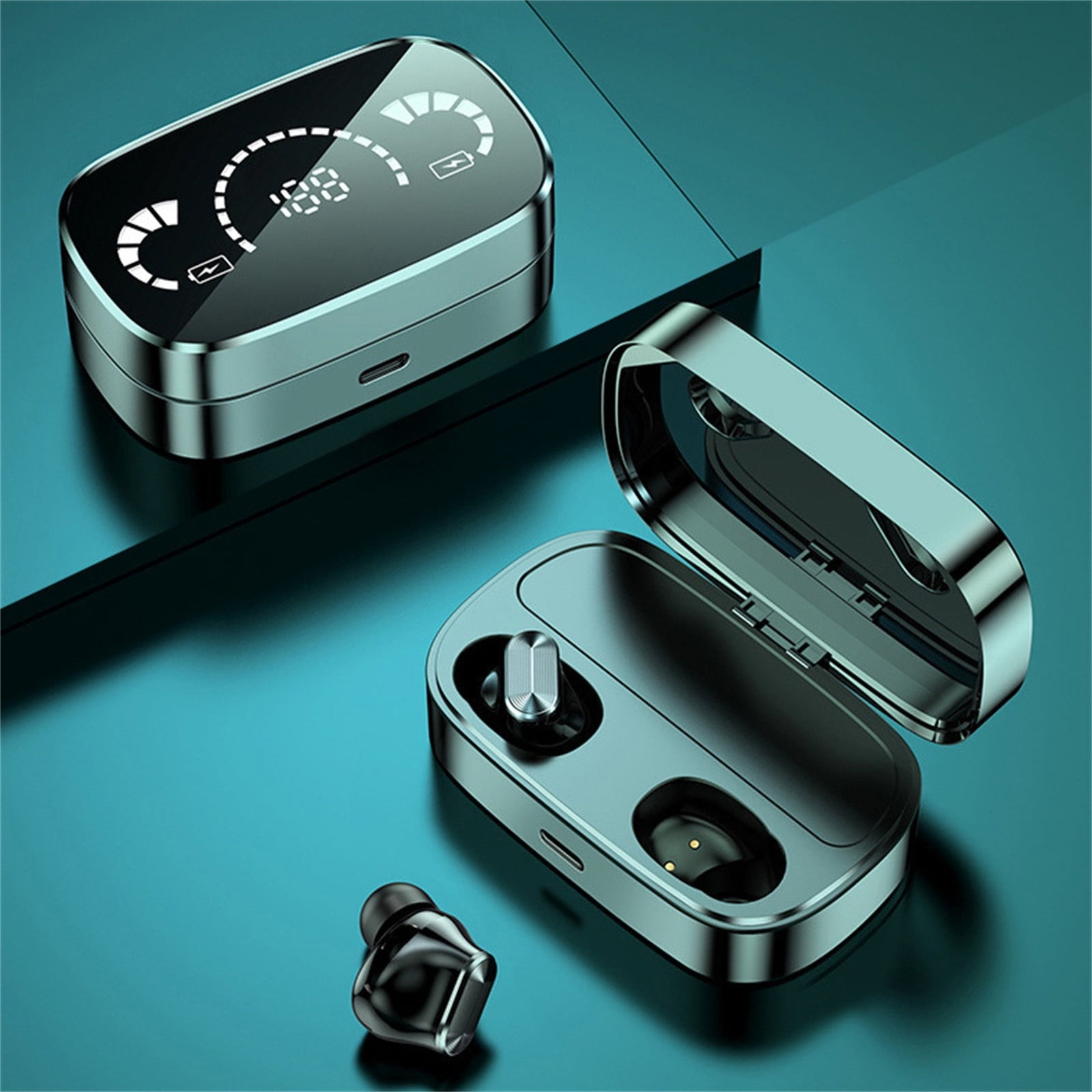 HEMNJUM Mirror TWS-Headphones Charging Units 2 In 1 Digital Display ...