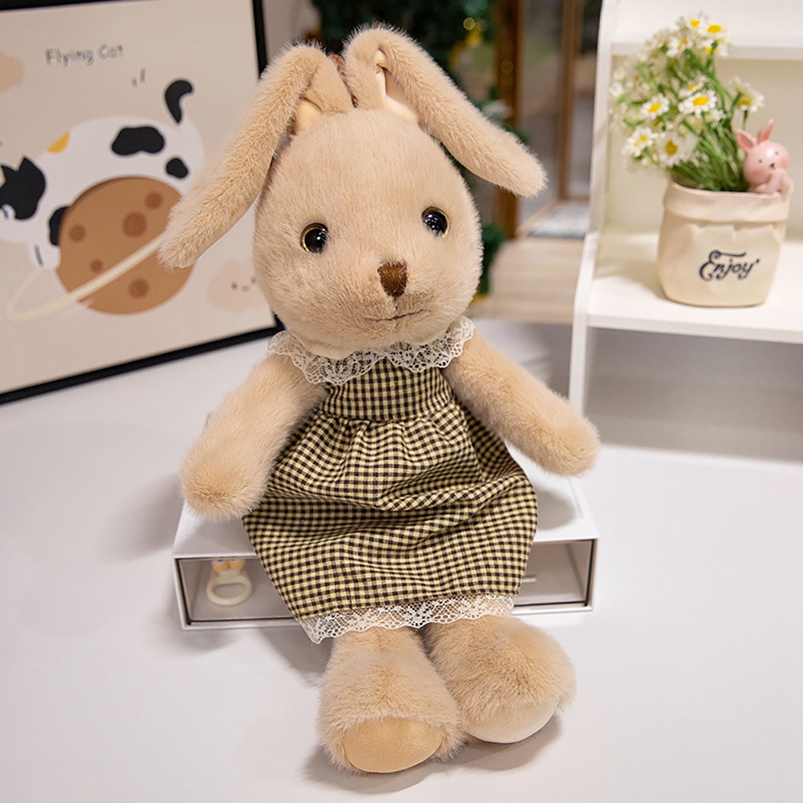 HEMNJUM Simulation Long-eared Rabbits Plushs Toy Doll Girl Sleeping In ...