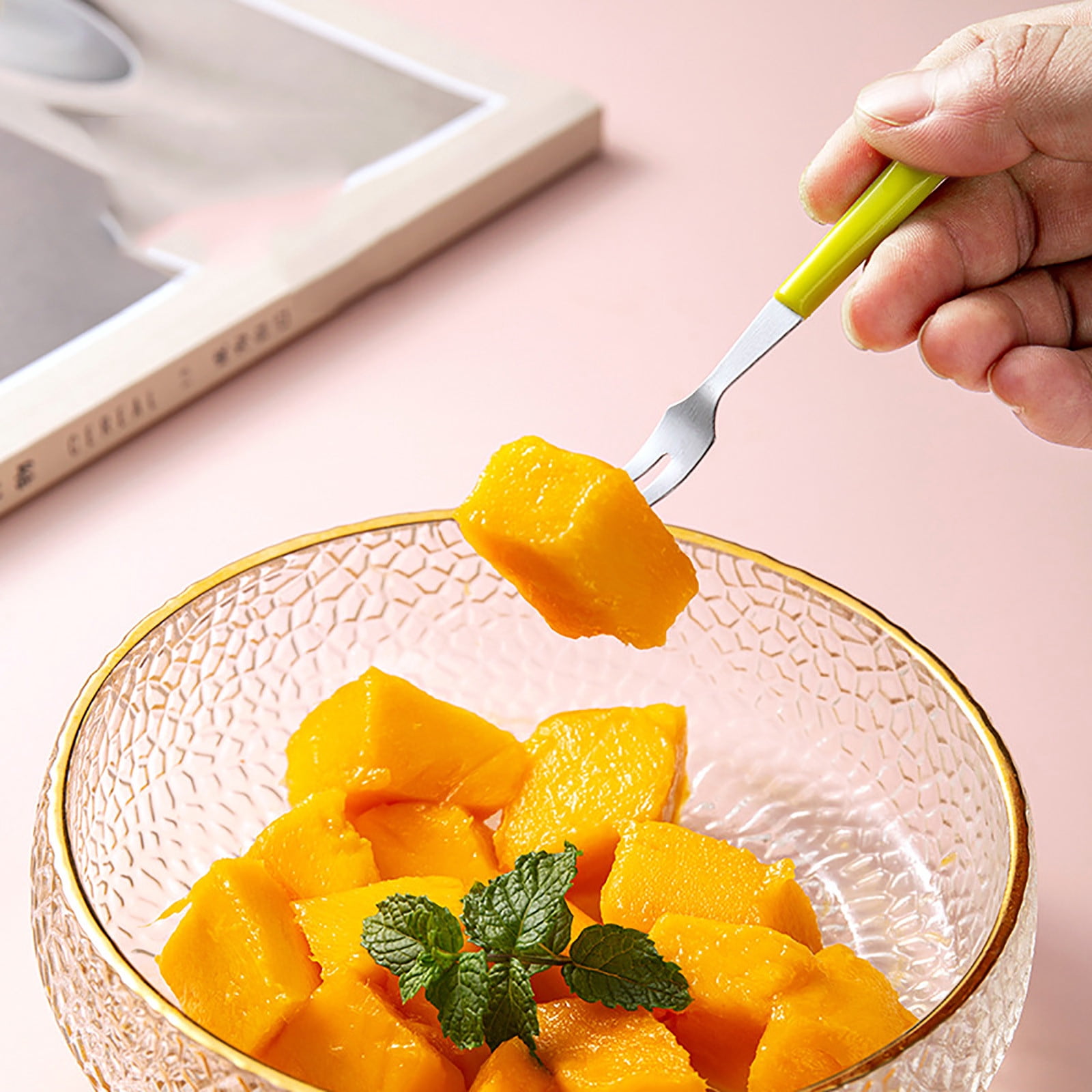 HEMNJUM Stainless Steel Fruit Fork Western Dessert Stick Salad Fork Two ...