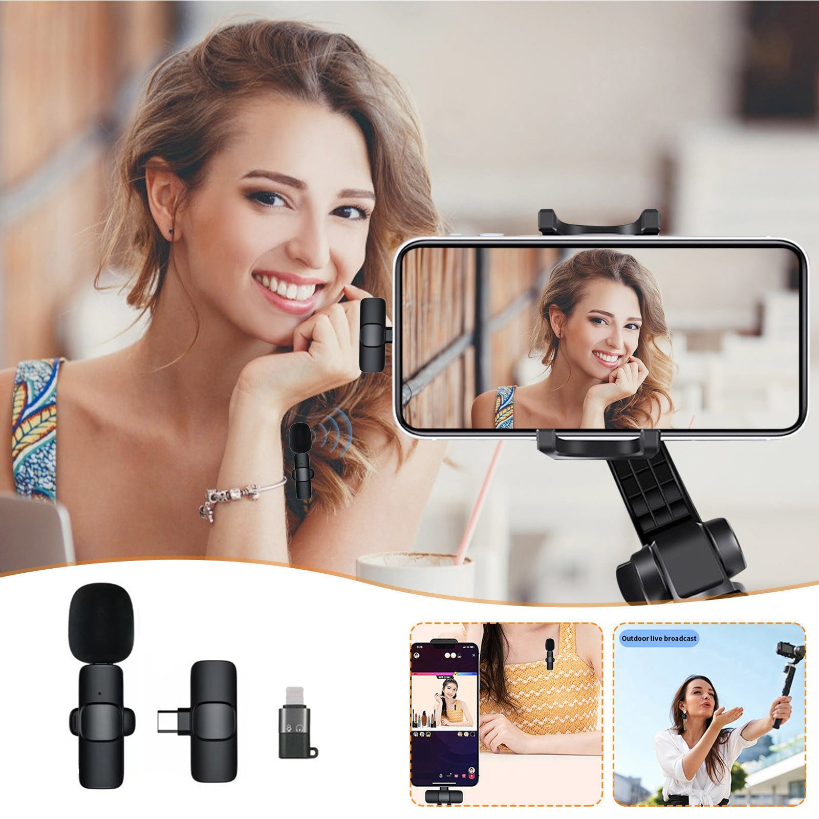 HEMNJUM Wireless Lavalier Microphone For For, Plug-Play Wireless ...