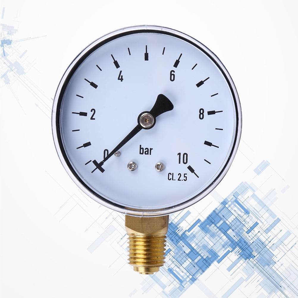 HEMOTON 1/4" 0 10 Bar NPT Side Air Compressor Hydraulic Pressure Gauge ...