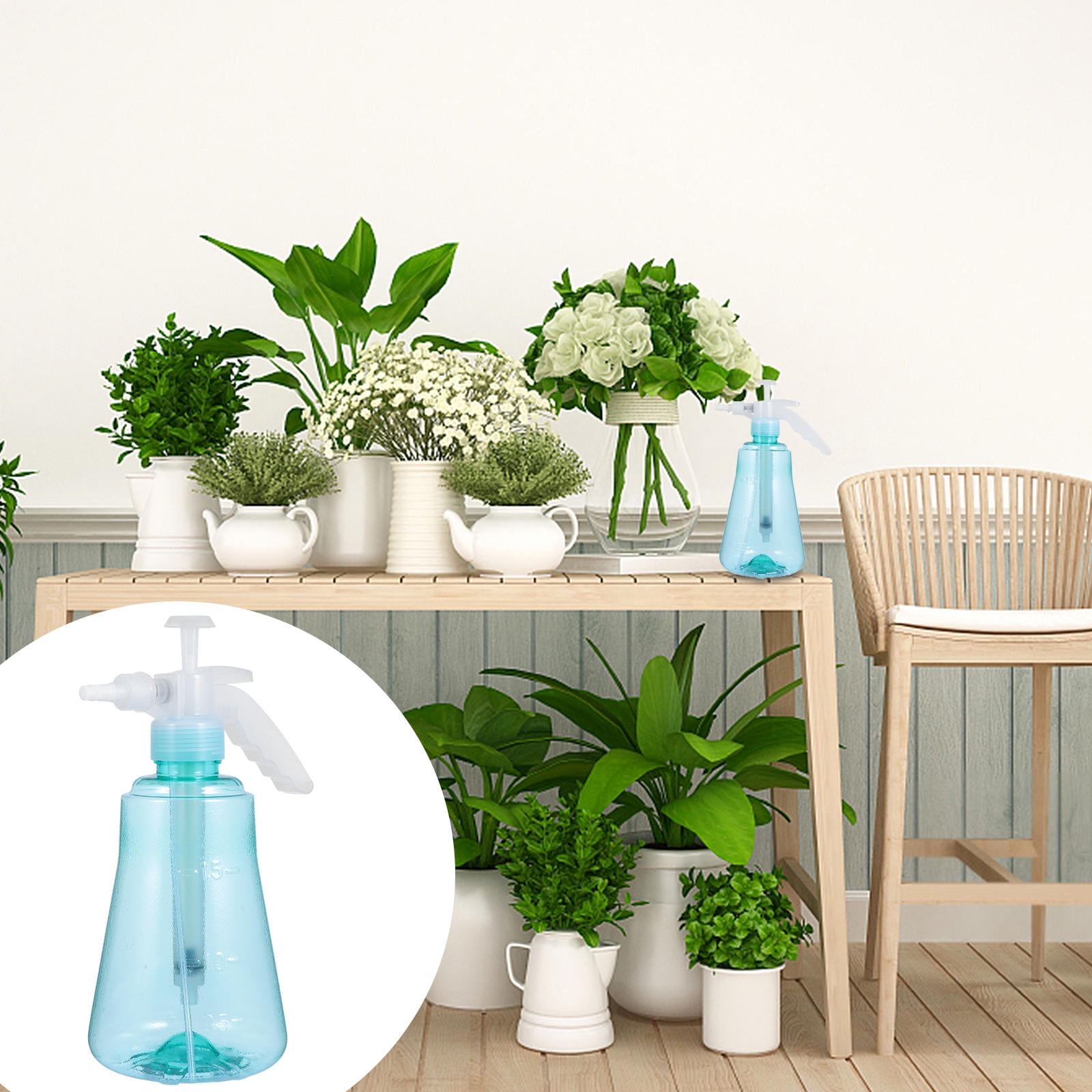 HEMOTON 1.5L Spray Bottle Hand Press Bottles Safe Water Sprayer Leak ...