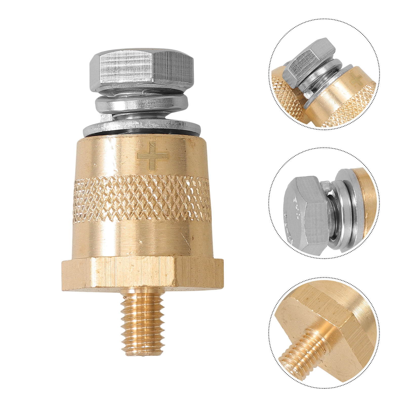HEMOTON 1 Pair Auto Battery Terminal Brass Post Adapter Threaded ...