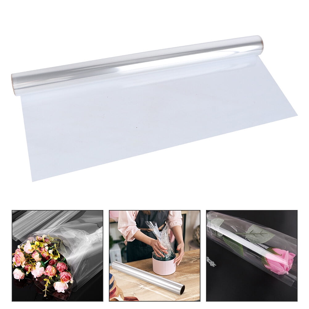 RENACLIPY Clear Cellophane Wrapping Film for Flowers Floral Wrap Roll ...