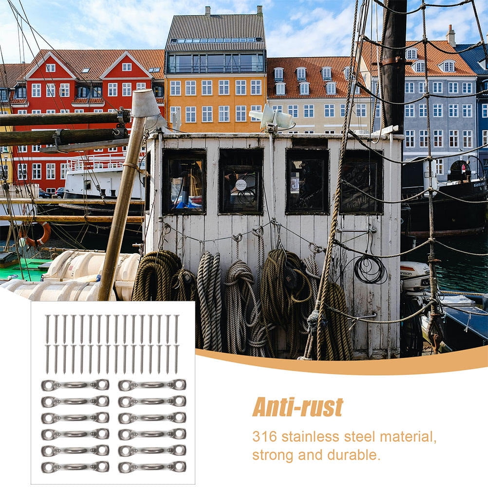 HEMOTON Stainless Steel Boat Handles Set with Kayak Deck Grips, Fixing ...