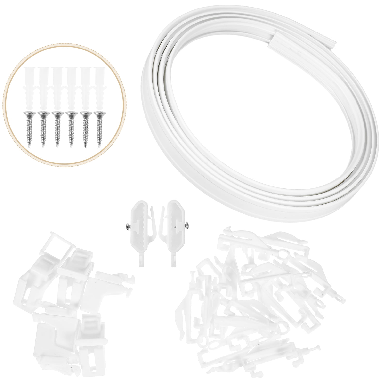 HEMOTON 1 Set Curtain Track Ceiling Mount Flexible Bendable Track ...