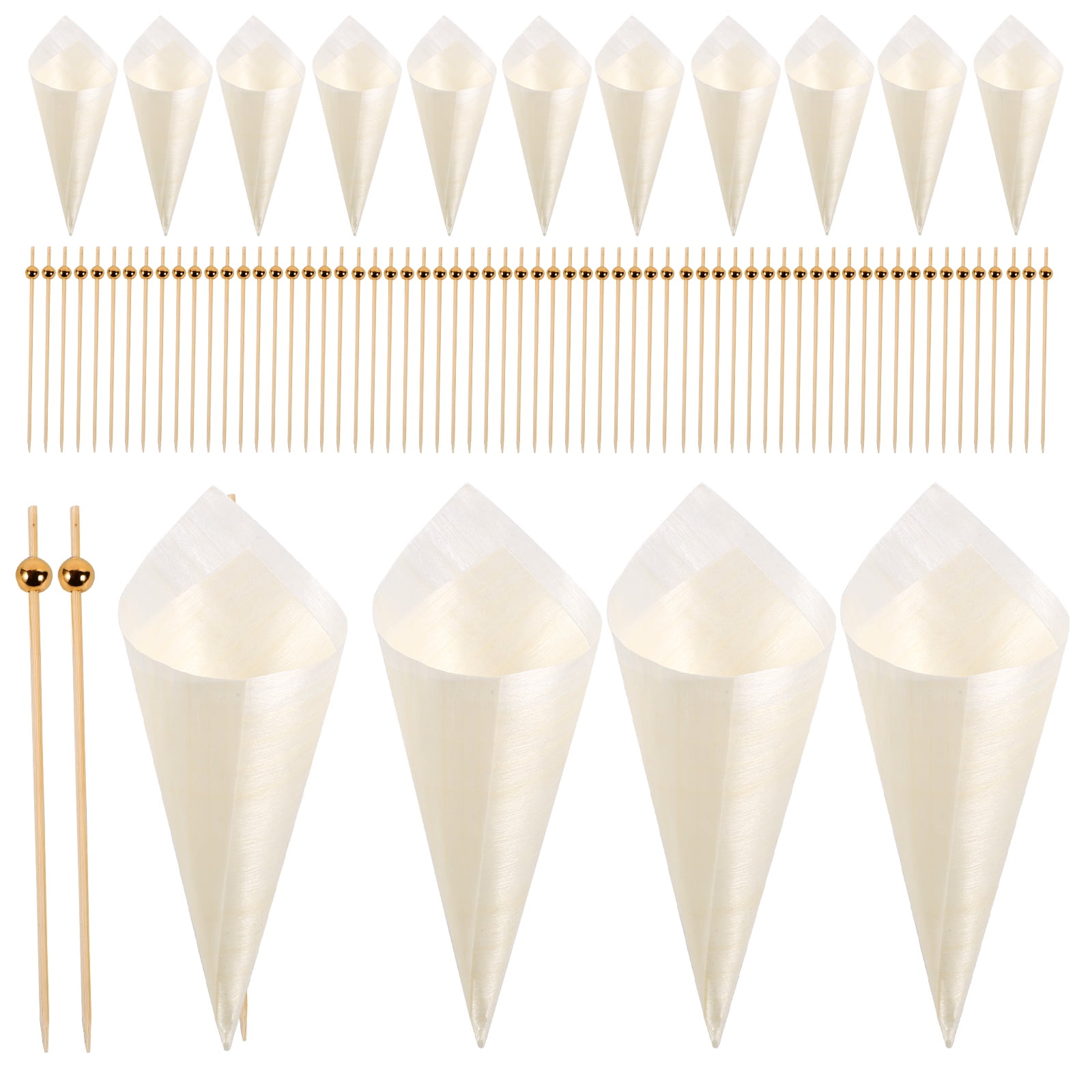 HEMOTON 1 Set Disposable Appetizer Wood Cones Charcuterie Cones And ...