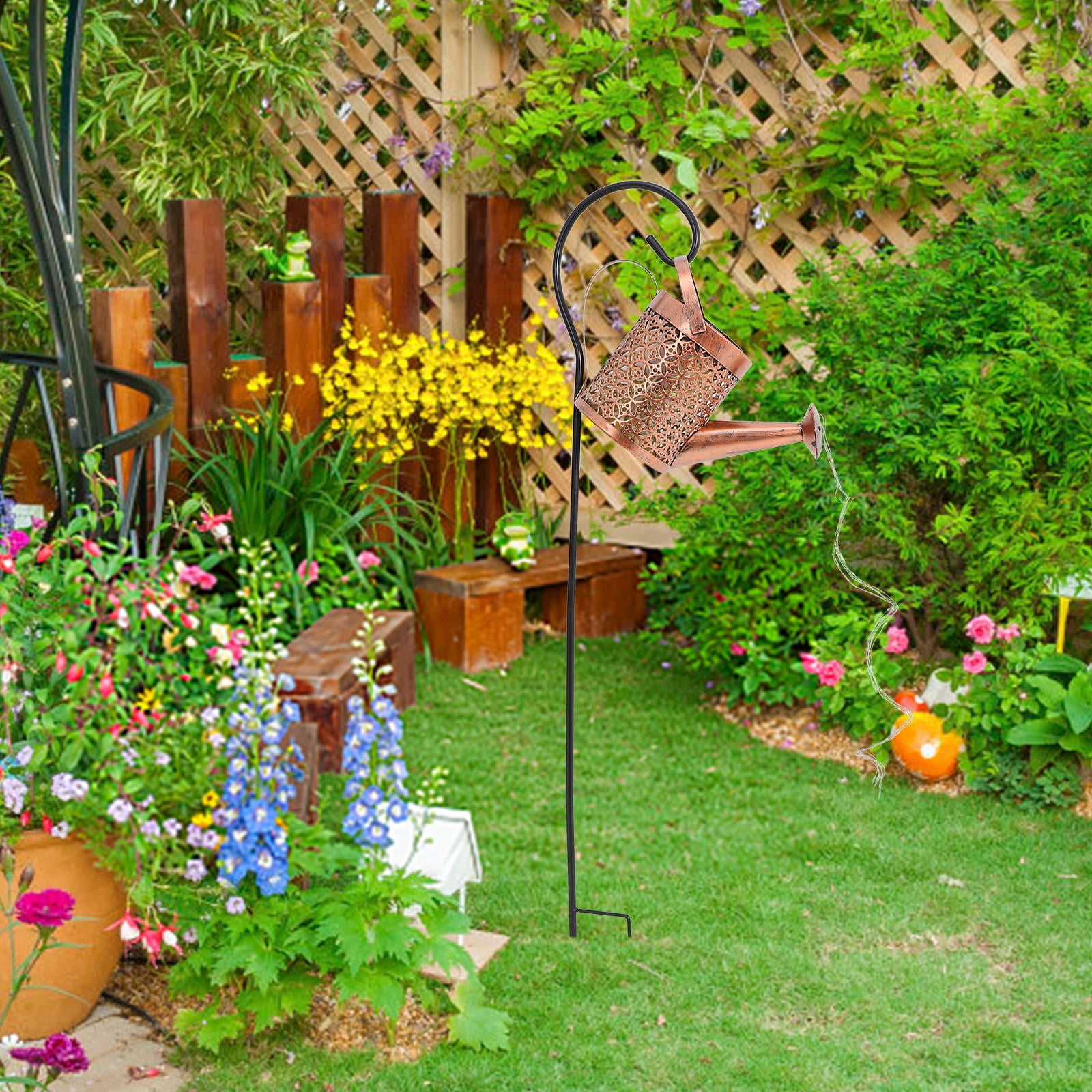 HEMOTON 1 Set Garden Solar Kettle Lamp Outdoor Lamp Lawn Solar Water ...