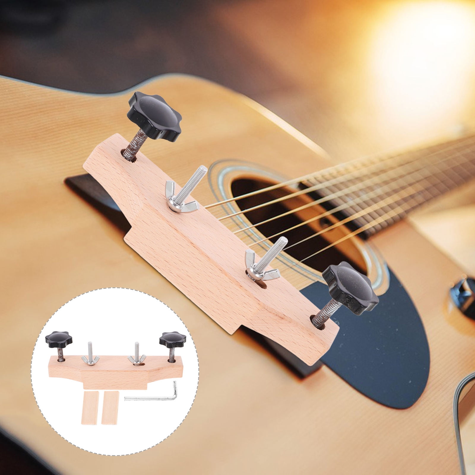 HEMOTON 1 Set Guitar Bridge Clamp Acoustic Guitar Fixture Bridge Clip ...