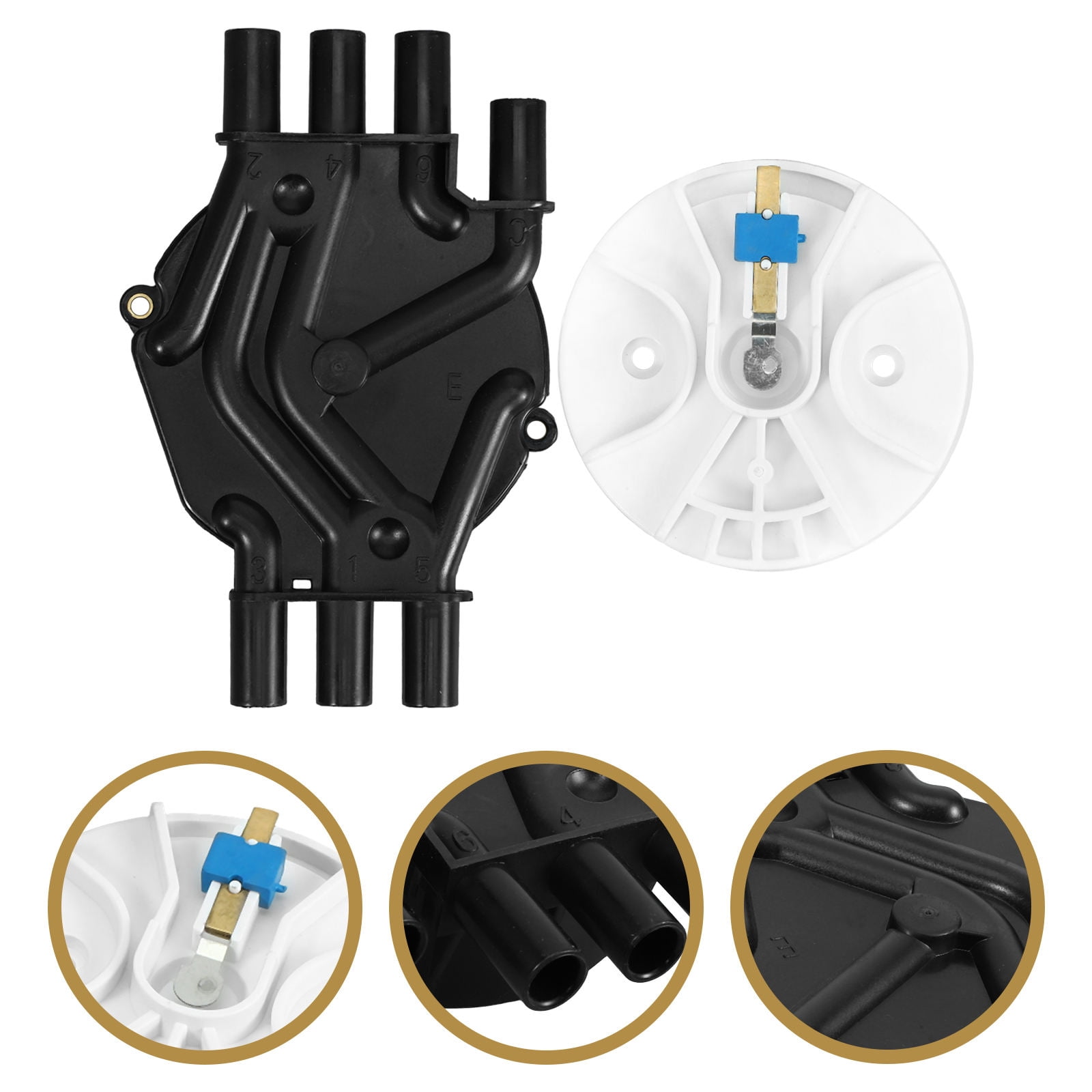 HEMOTON 1 Set Heavy Duty Distributor Cap and Rotor Kit Ignition ...