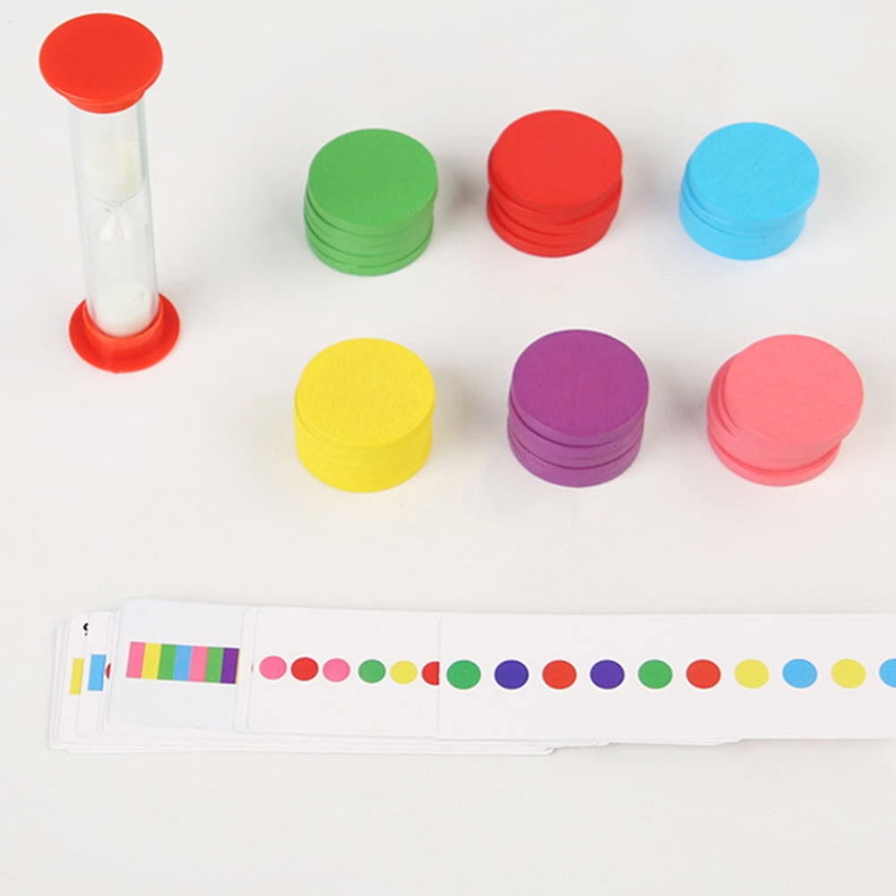 HEMOTON 1 Set Kids Math Counting Toy Round Wood Chip Counters Toy Colorful Wood Chips Cognitive ...