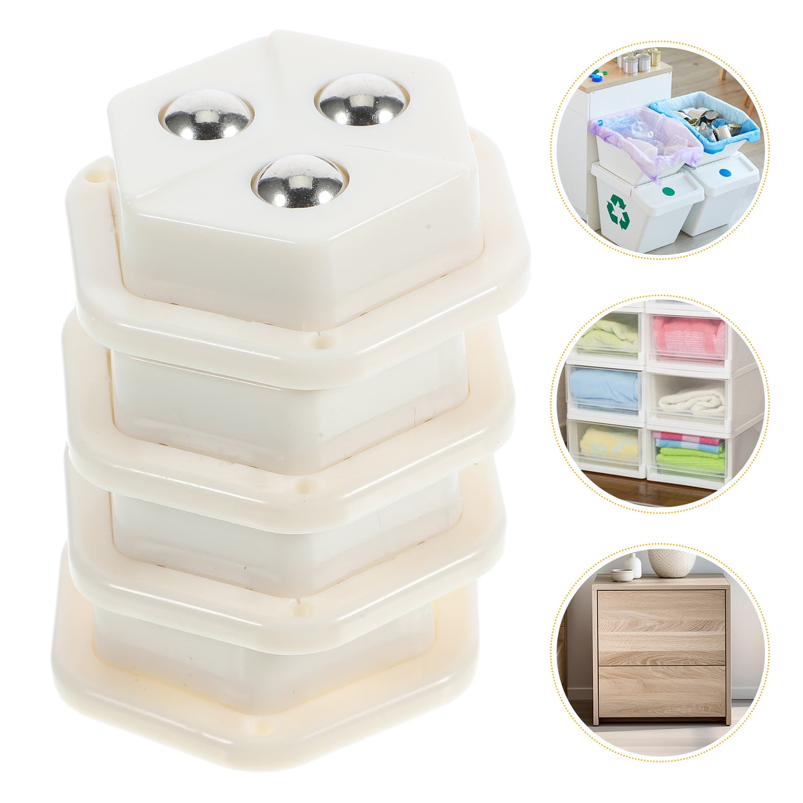 HEMOTON 1 Set Mini Caster Wheels Adhesive Swivel Casters Household ...