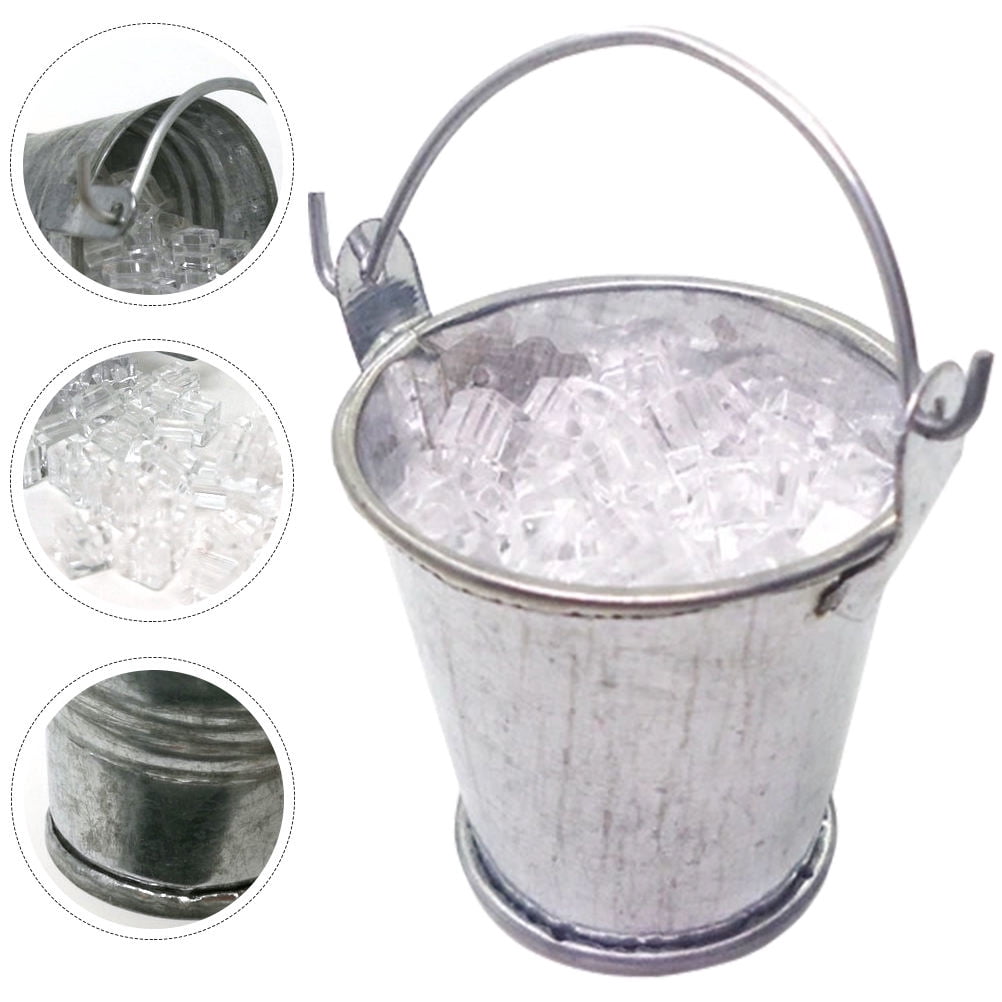 RENACLIPY 1 Set Mini Ice Bucket for Dollhouse Cube Shape Resin ...