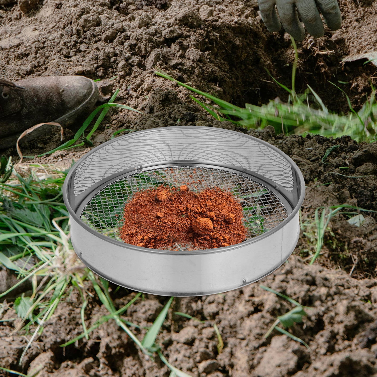 HEMOTON 1 Set Multi-use Soil Sieve Garden Soil Mesh Sieve Sifting Pan ...