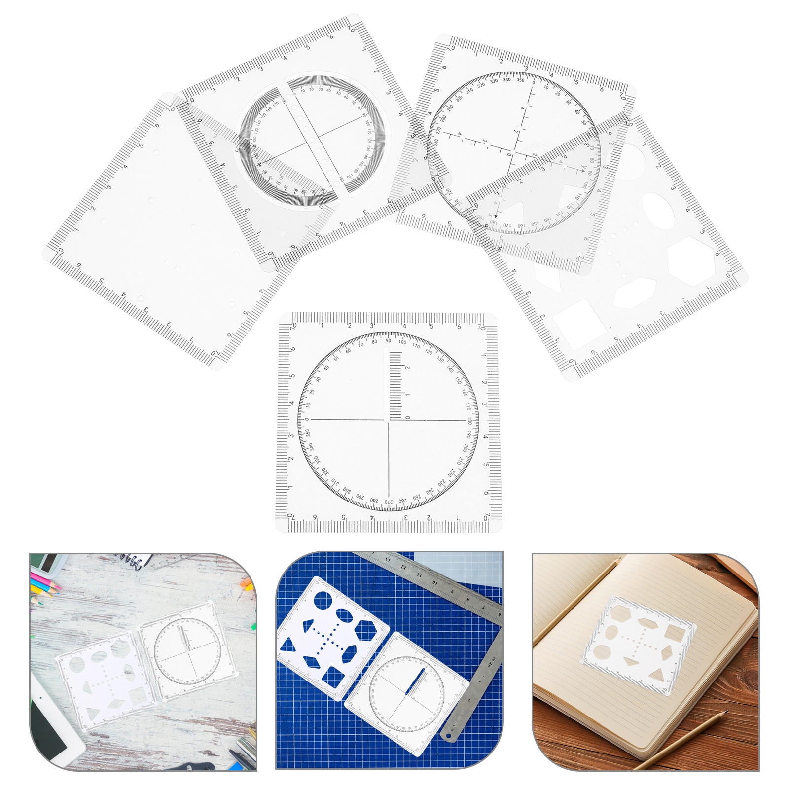 HEMOTON 1 Set Multifunctional Geometric Rulers and Measuring Rulers ...