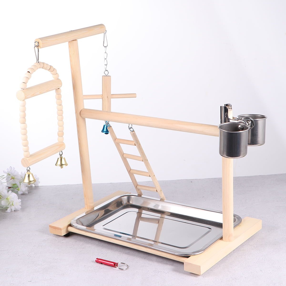 HEMOTON 1 Set Parrot Bird Swing Hanging Stand Toy for Indoor Playtime ...