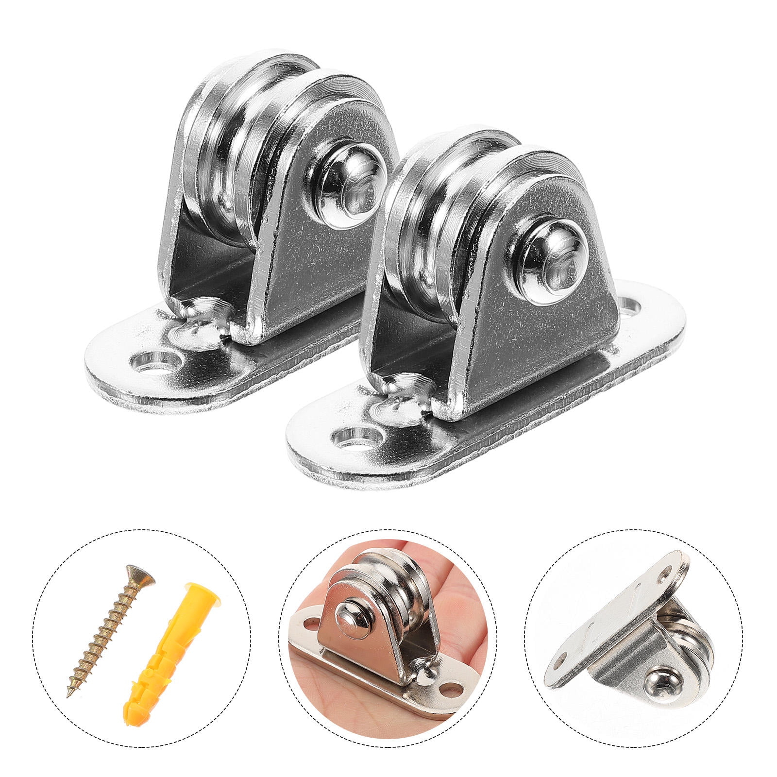 HEMOTON 1 Set Rope Pulley System with Wire Rope Pulley Roller and Fixed ...