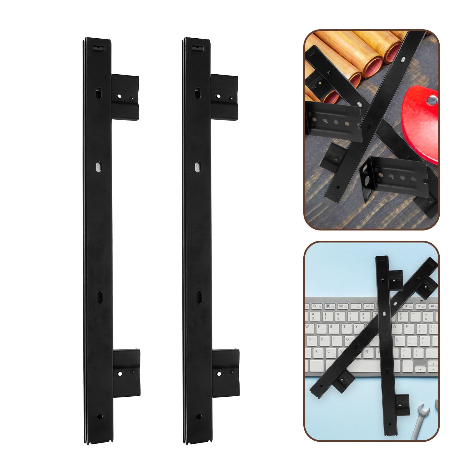 Hemoton 1 Set Steel Replacement Guide Rail For Side Mount Keyboard Slide