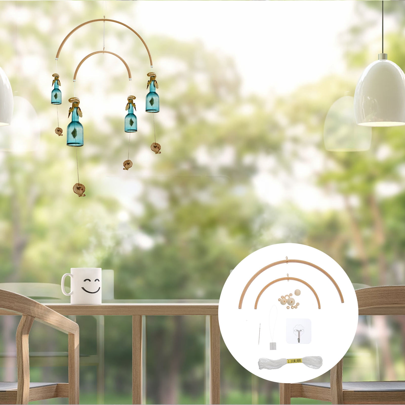 HEMOTON 1 Set Wind Chime Material Kit Useful DIY Supply Handmade Wood ...