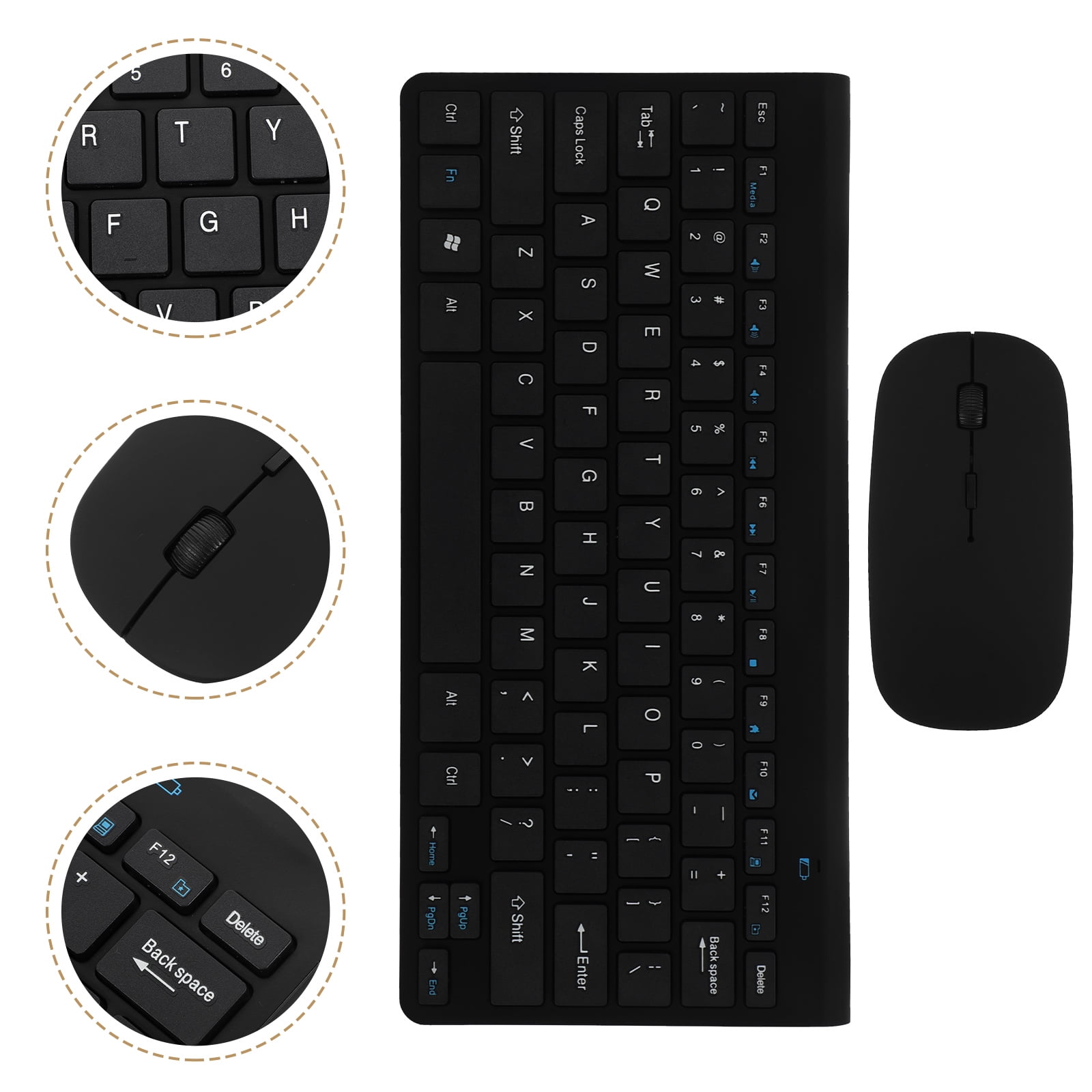 HEMOTON 1 Set Wireless Keyboard Mouse Multimedia Keyboard PC Mouse ...