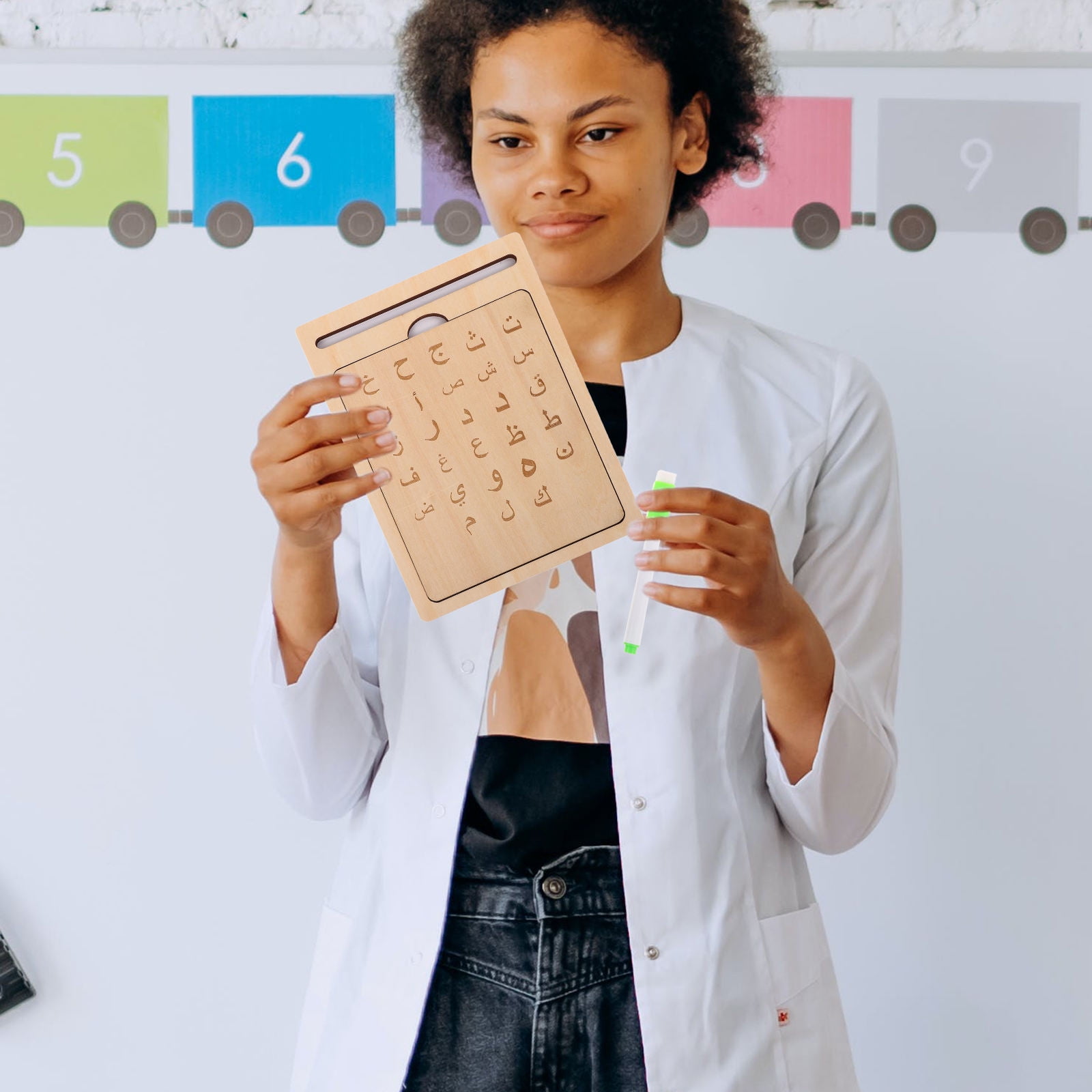 HEMOTON 1 Set Of Wood Tracing Letters Board Wooden Alphabet Practice ...