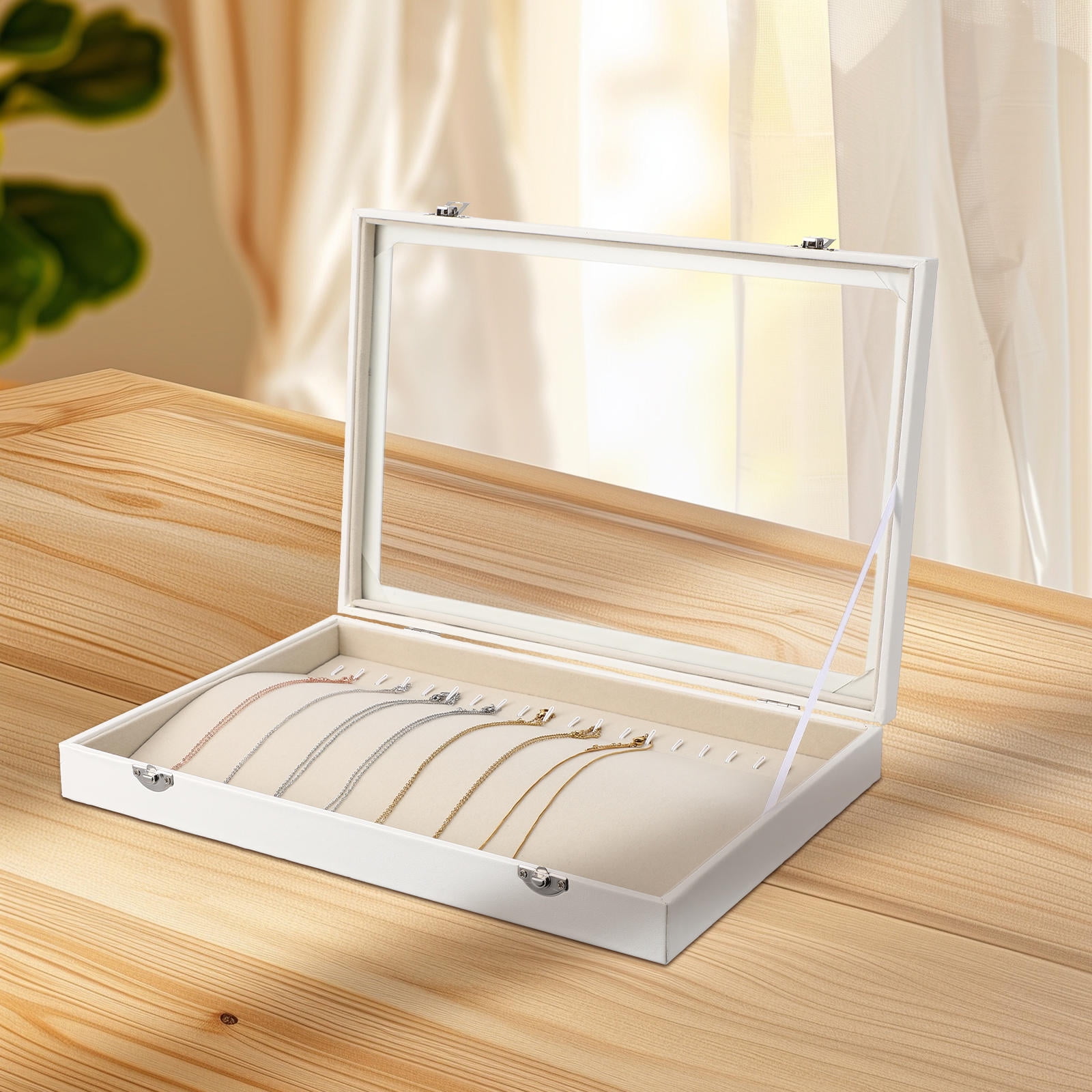 HEMOTON 1 Set Wooden Necklace Display Holder Jewelry Organizer with ...