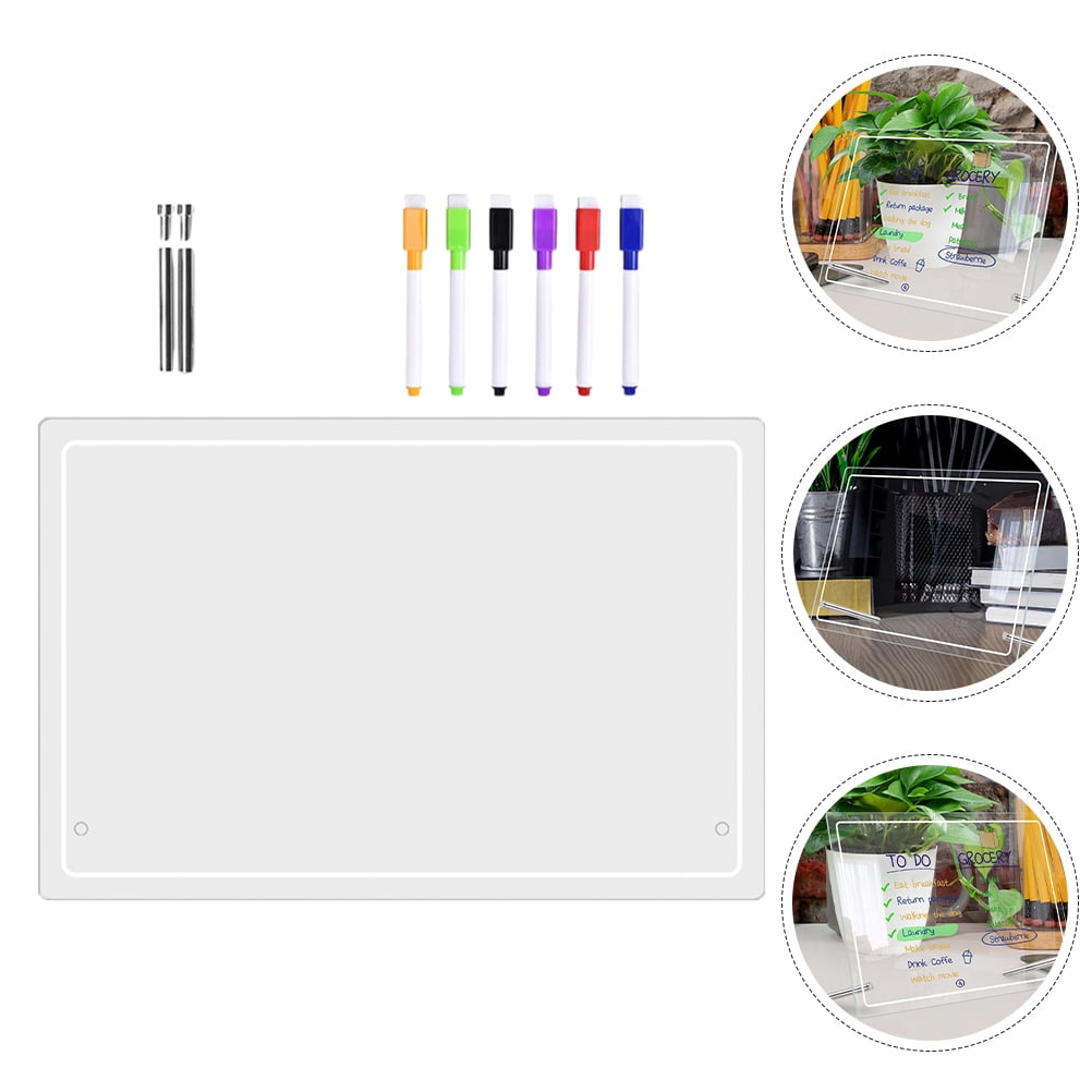 HEMOTON 1 Set of Clear Acrylic Board Dry Erase Board Writing Board ...