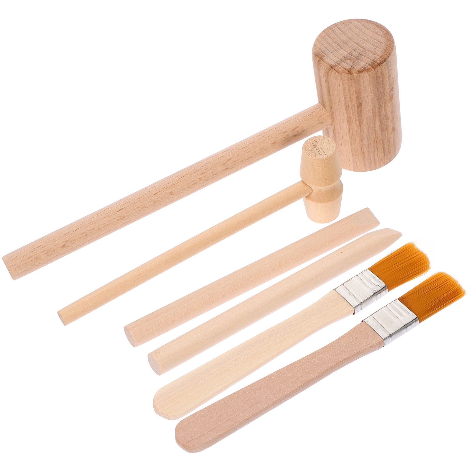 6PCS Dinosaur Dig Kit Wooden Hammer Chisel Brush Excavation Tools ...
