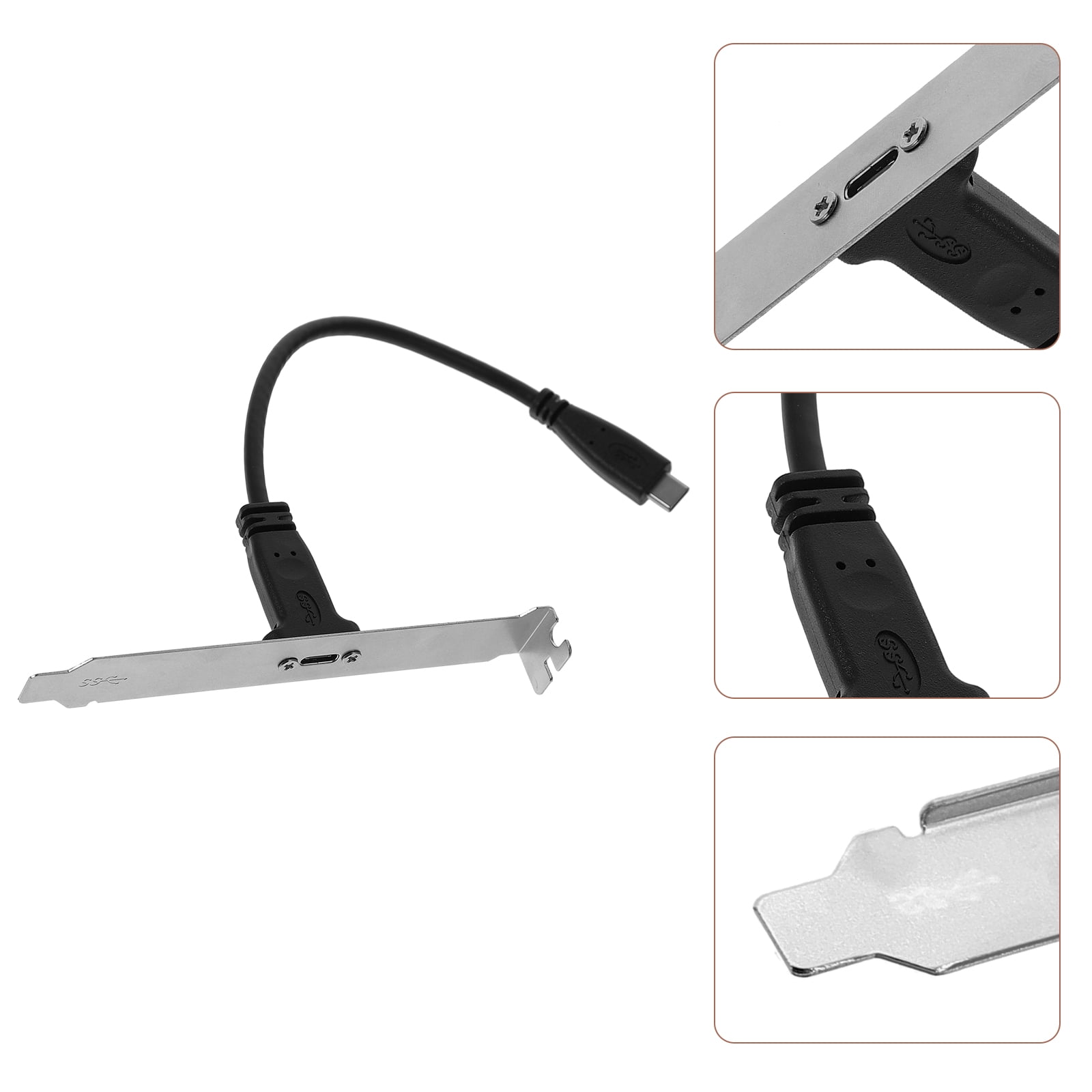 HEMOTON 1 Set of Dual Ports Extension Cable Type C Data Cable Panel ...