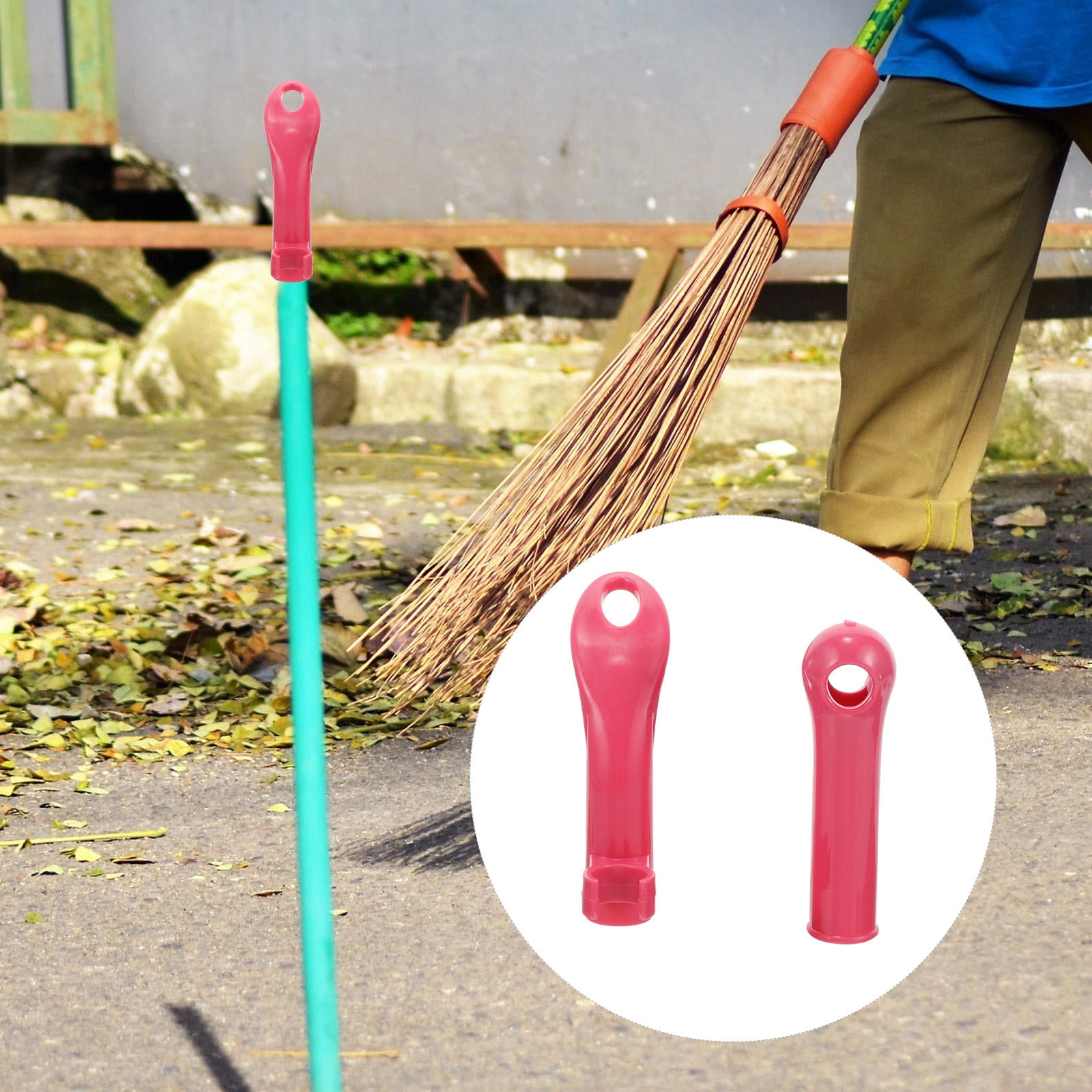 HEMOTON 1 Set of Dustpan Broom Handle End Caps Dustpan Rod Handle Grip ...