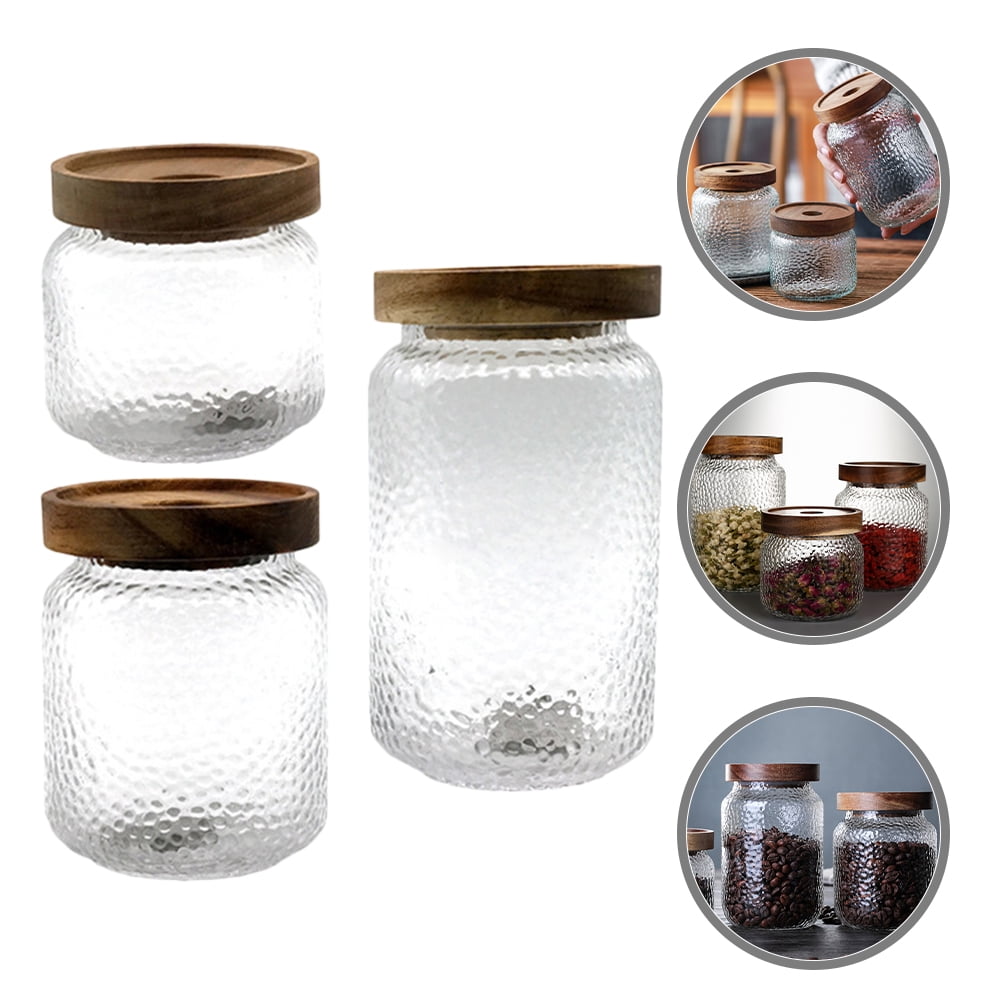 HEMOTON 1 Set of Kitchen Tea Storage Jar Glass Tea Container Airtight ...