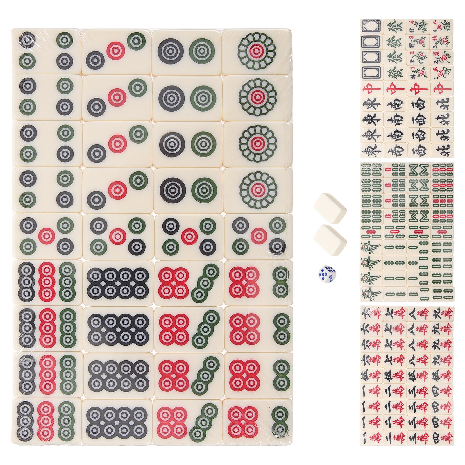 HEMOTON Portable Mini Mahjong Set for Travel and Home with Engraved ...