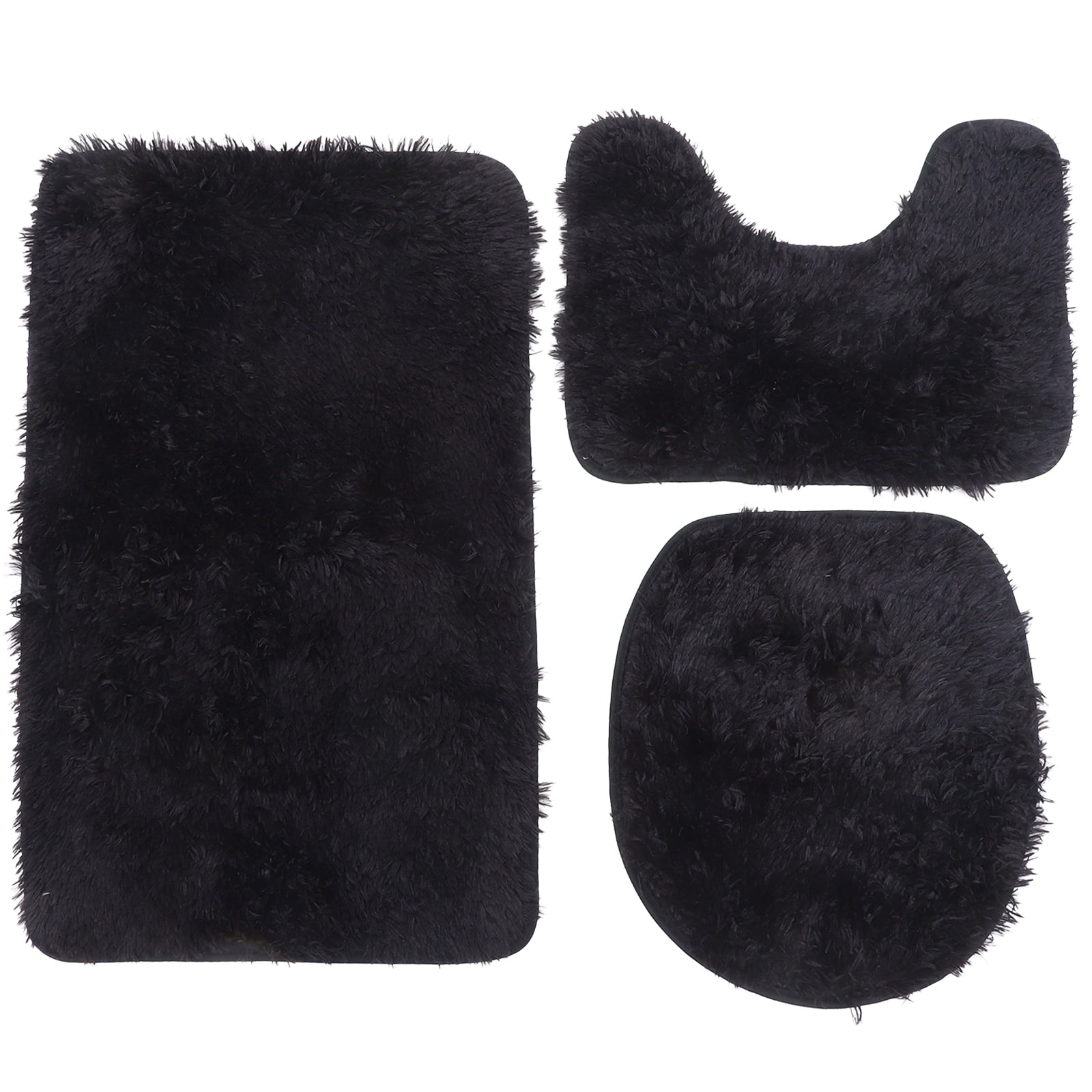 HEMOTON 1 Set of Universal Toilet Lid Cover Plush Ground Pad Floor Mat ...