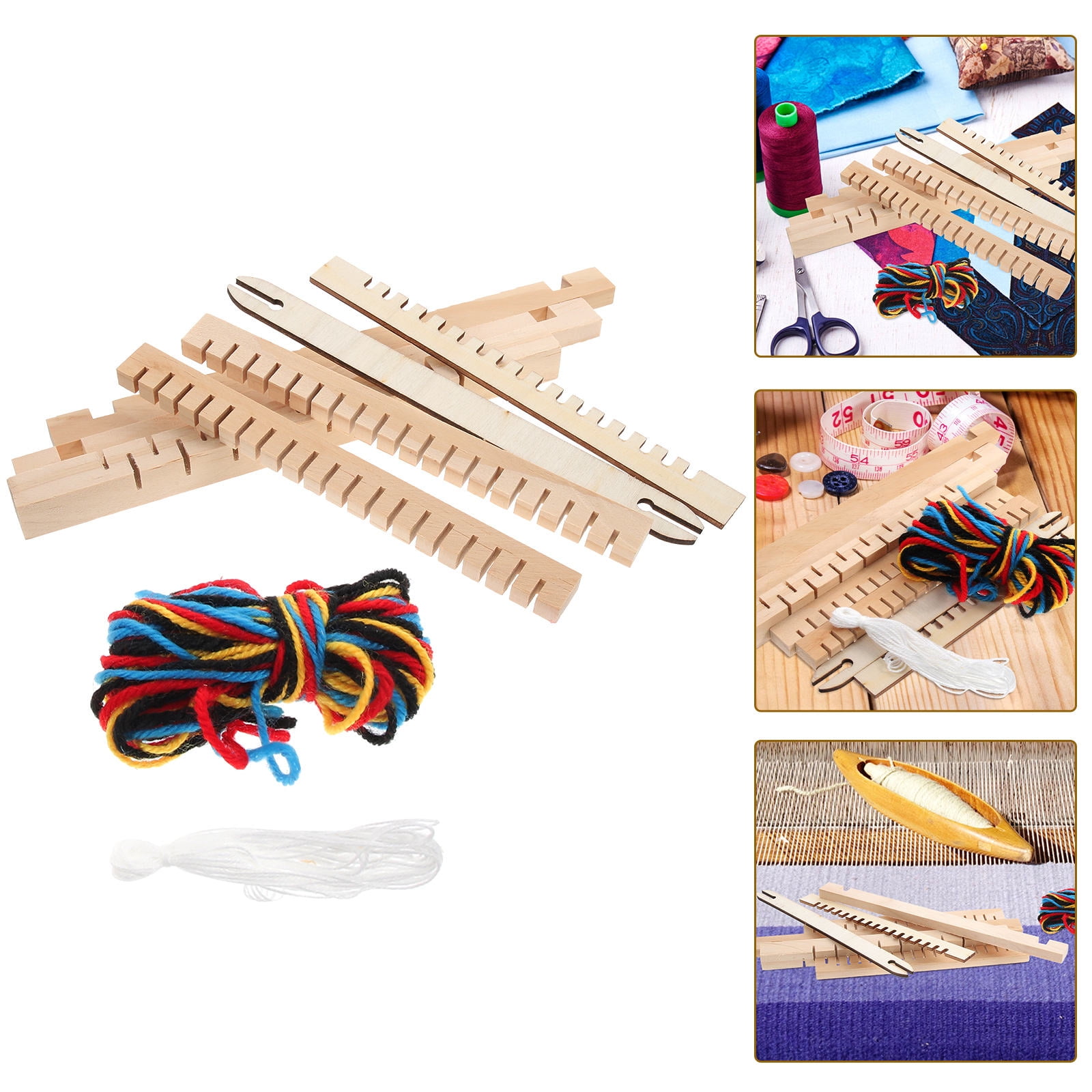 HEMOTON 1 Set of Wooden Weaving Loom Handcraft Mini Weaving Loom Weaving Loom Intellectual Toy ...