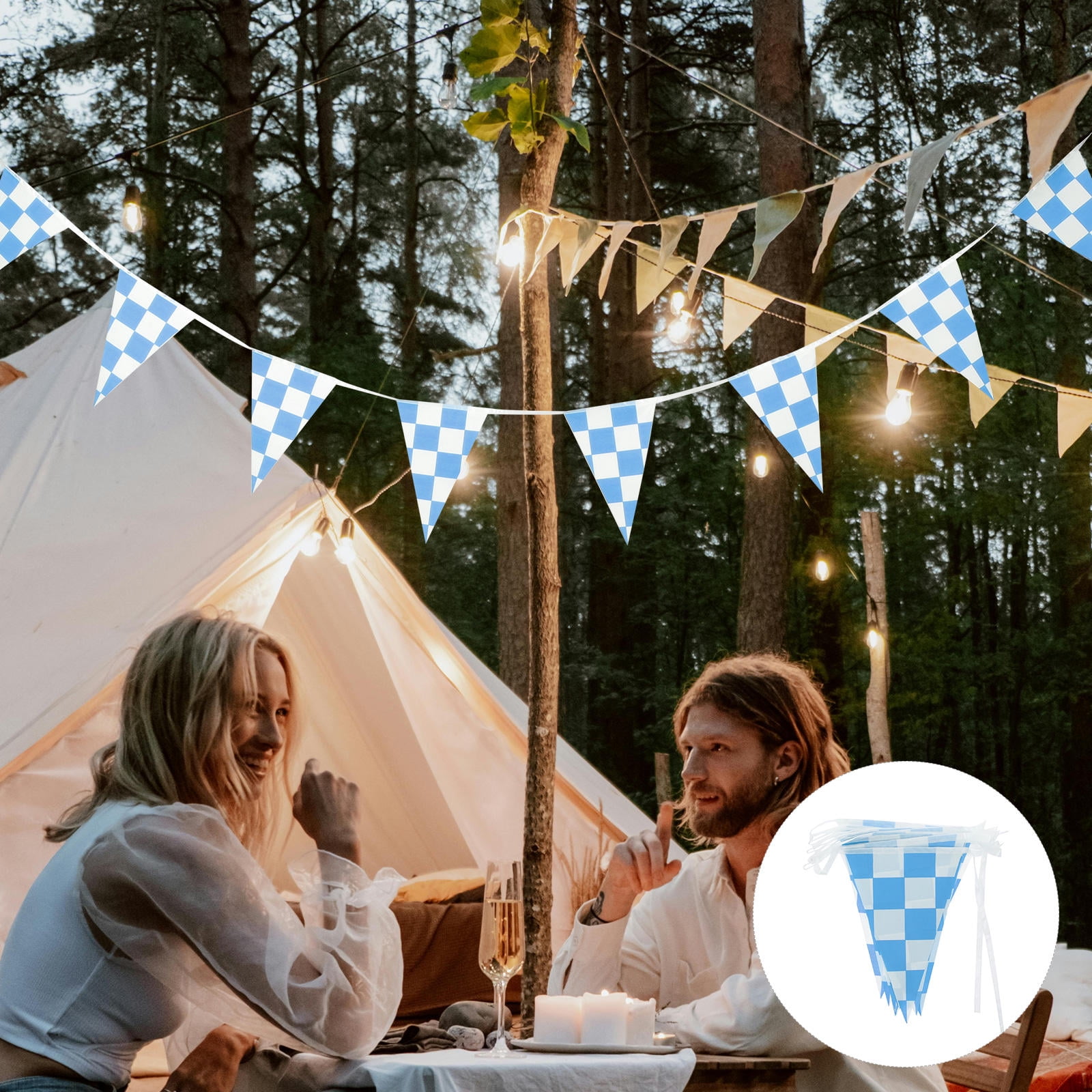 HEMOTON 1 String of Checkered Racing Flag Racing Signal Flag String ...