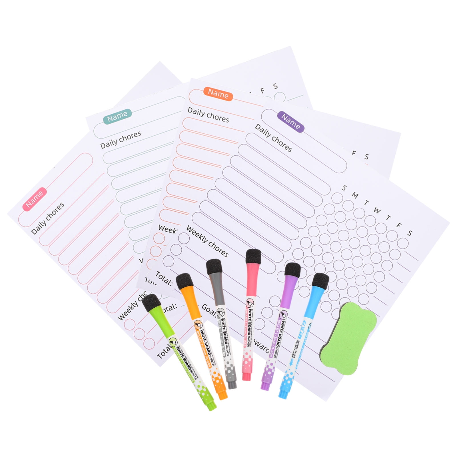 HEMOTON 1 of Erasable Charts Multipurpose Stickers - Walmart.com