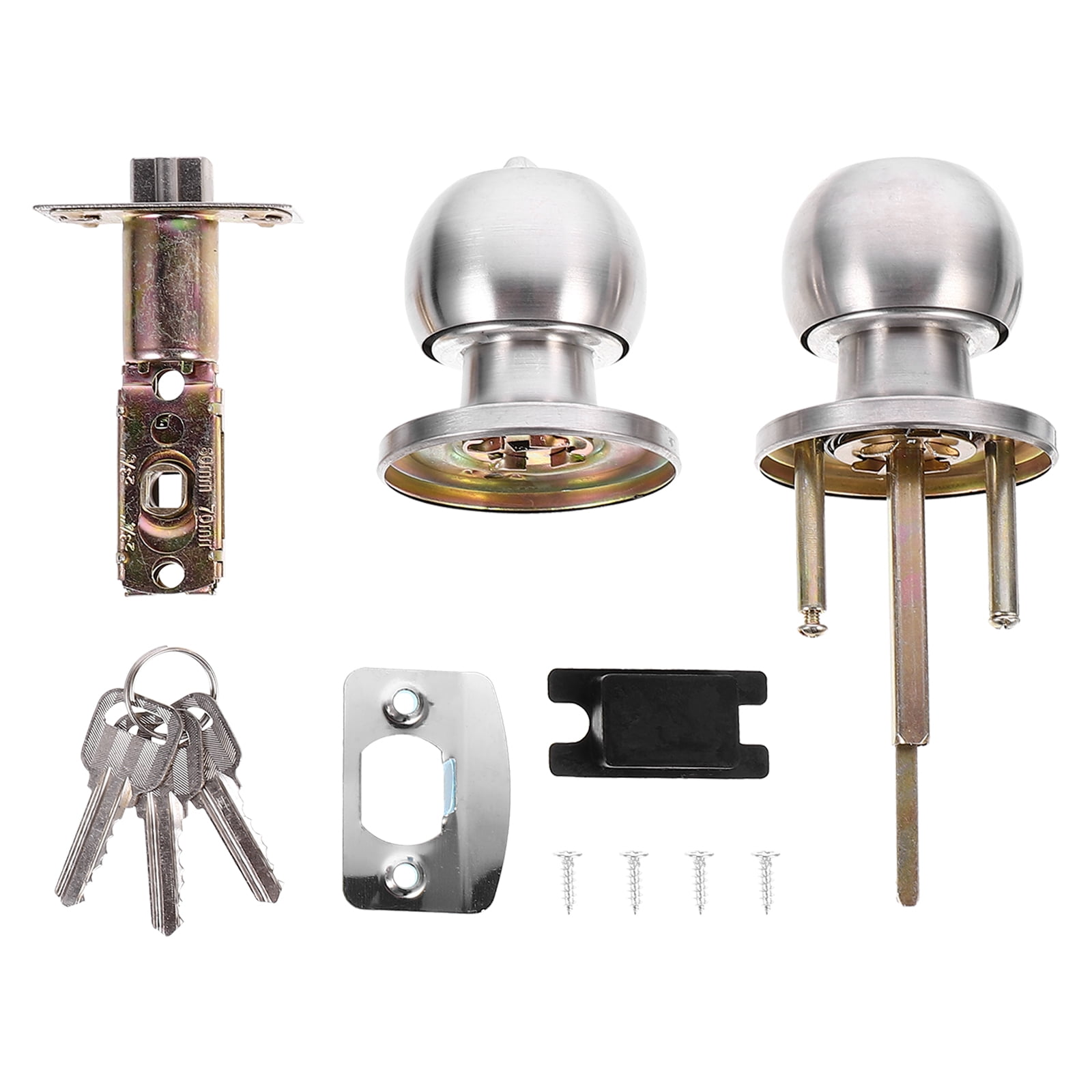 HEMOTON 1 set of Household Room Door Lock Stainless Steel Knob Lock ...
