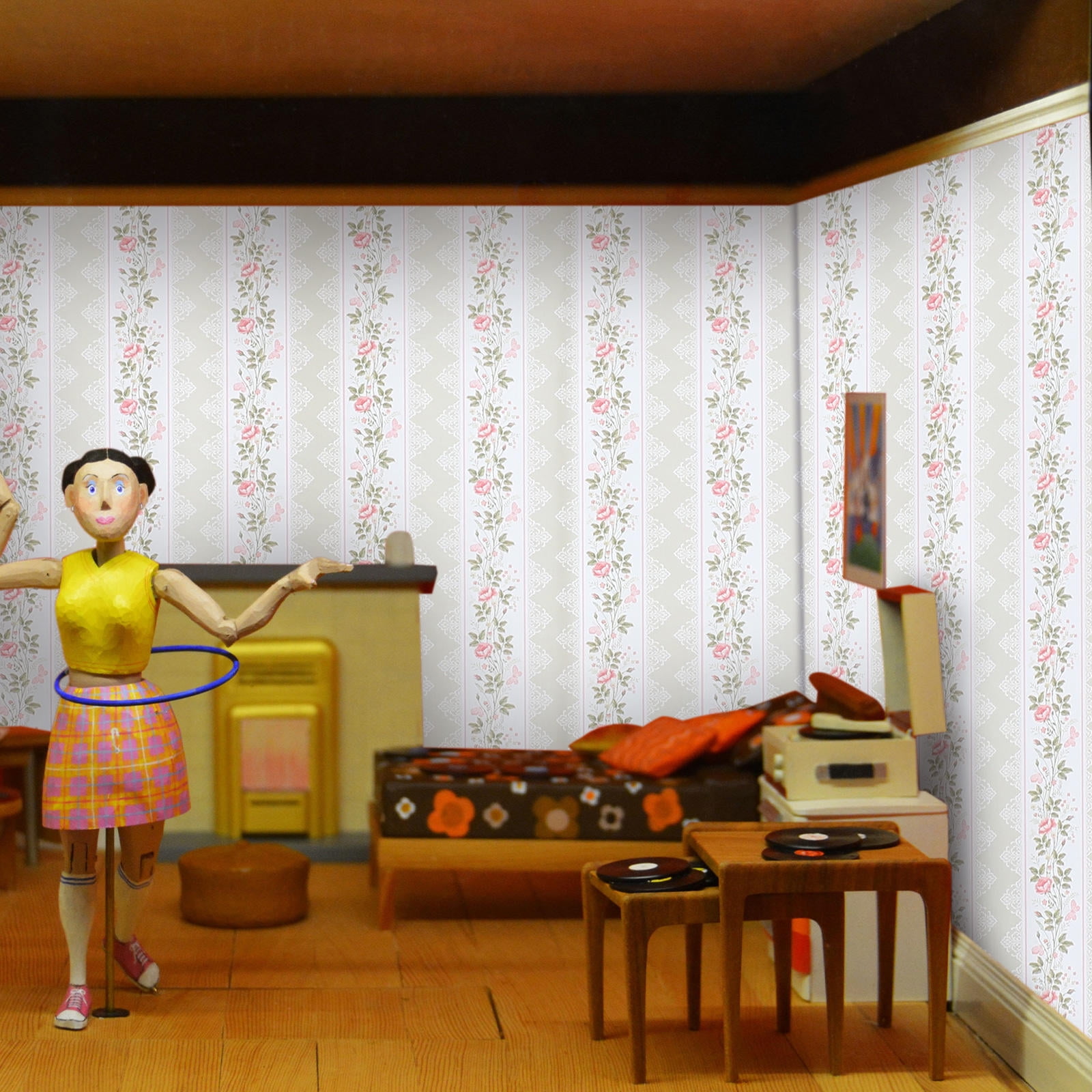HEMOTON 1 sheet of Mini House Wall Paper Miniature Doll House Wallpaper ...