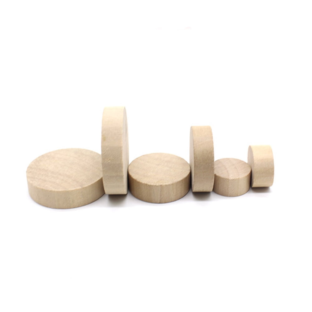HEMOTON 10 PCS Handmade Stamp Base Wooden Blocks Round Ink Pad ...