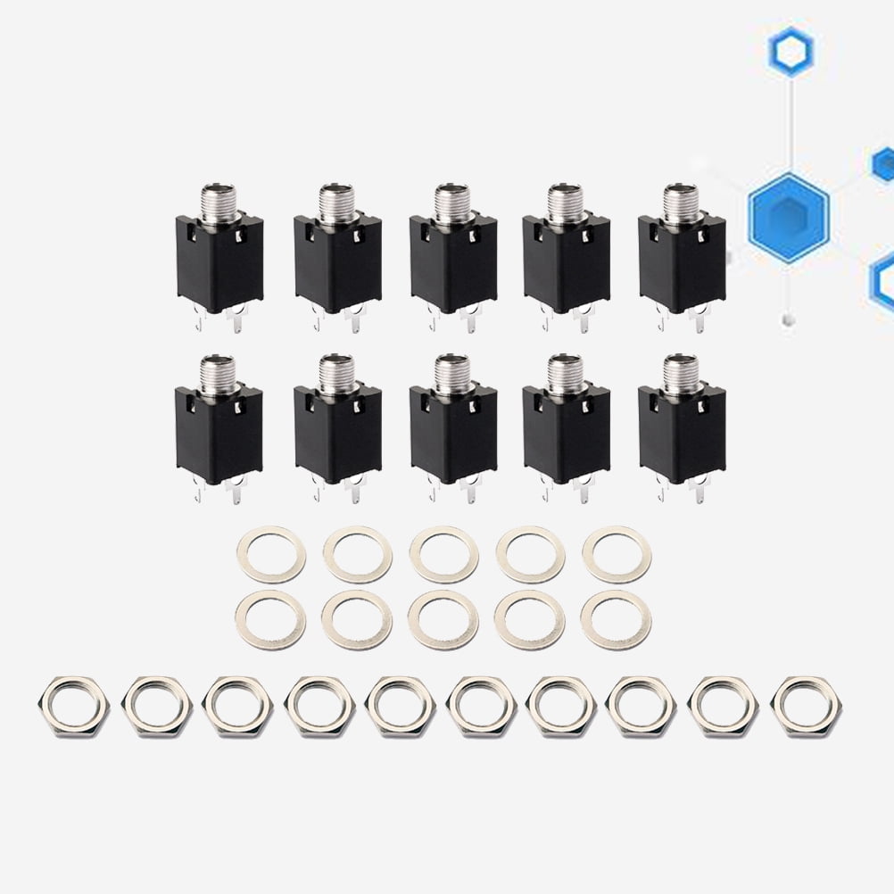 HEMOTON 10 PCS Threaded Cylinder Endpin Jack 1/4 Inch 6.35mm Bass ...
