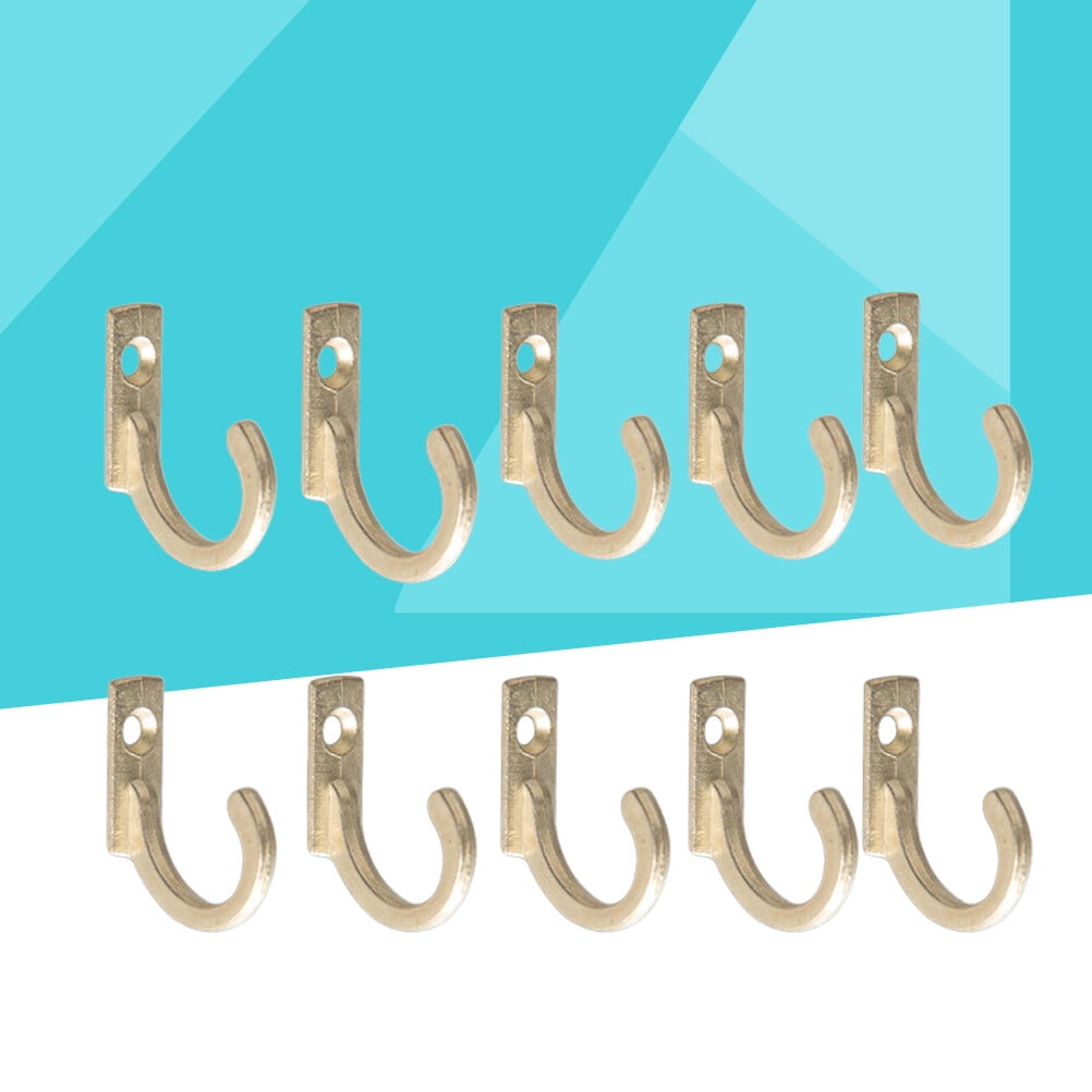 HEMOTON 10 PCS Mini Towel Hook Vintage Wall Hooks Key Hanger Golden ...