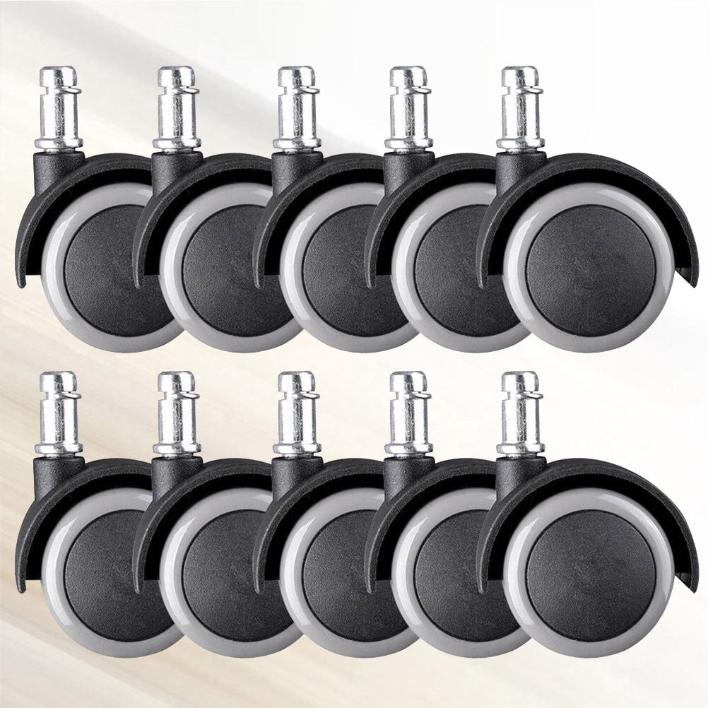 HEMOTON 10 Pack Black Nylon Caster Wheels for Office Chair Replacement ...