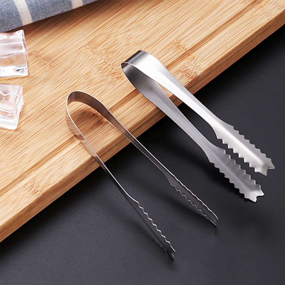 HEMOTON 10 Pcs Acrylic Tongs Kitchen Ice Serving Coffee Sugar Silver ...