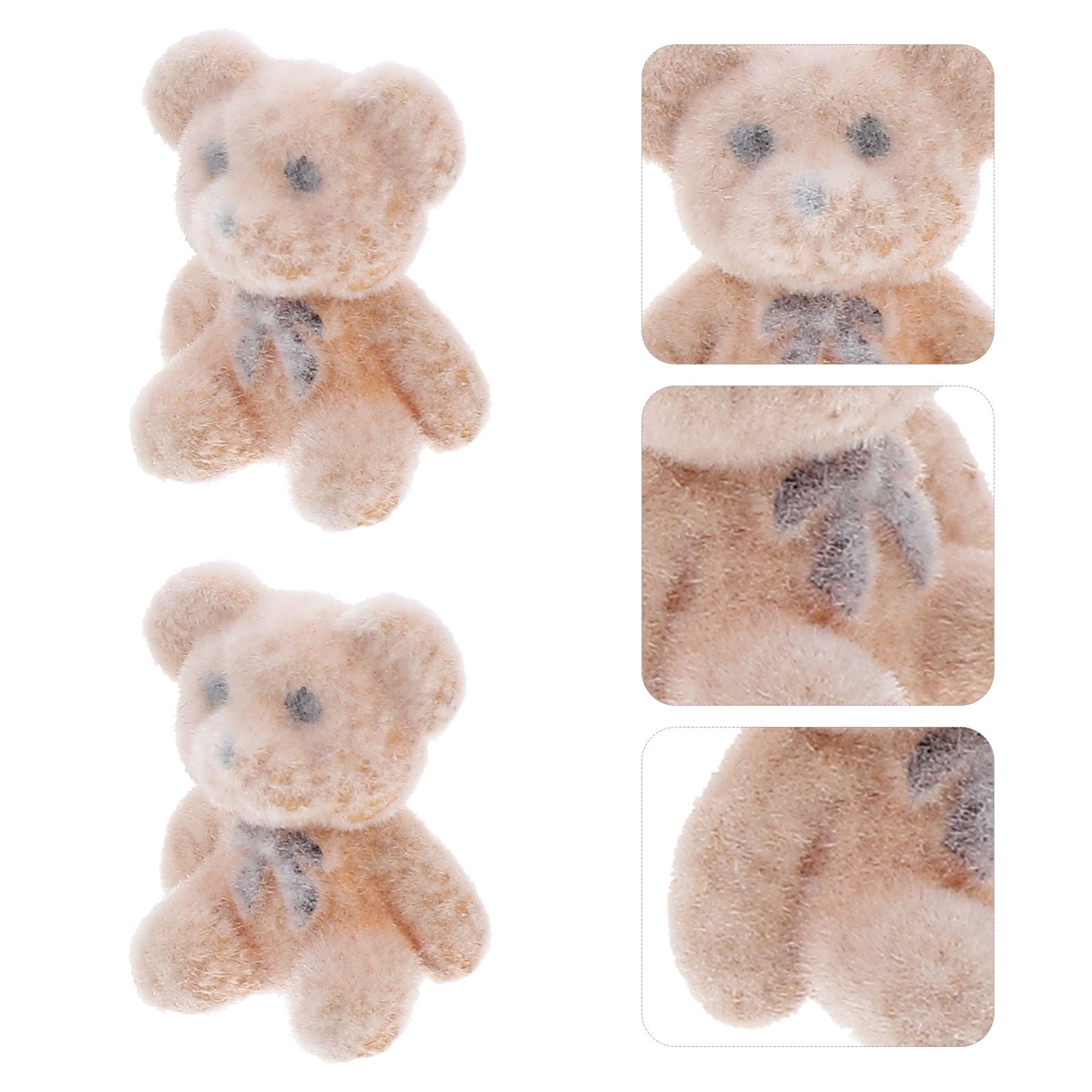 HEMOTON 10 Pcs Bear Figurine Flocked Mini Decorations Stuffed Animals ...
