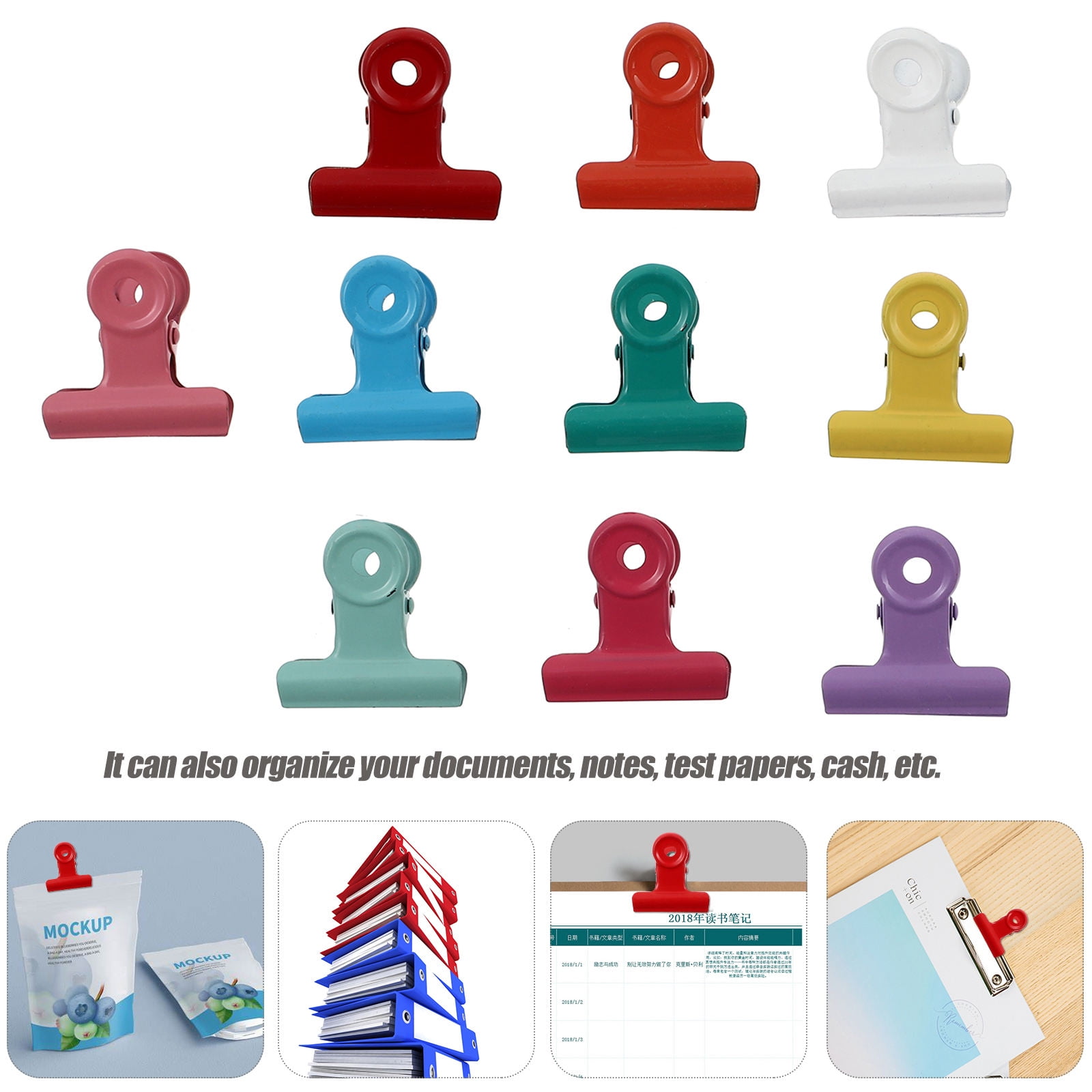 HEMOTON 10 Pcs Chip Bag Clips Food Storage Folder Office Bill Air Tight ...