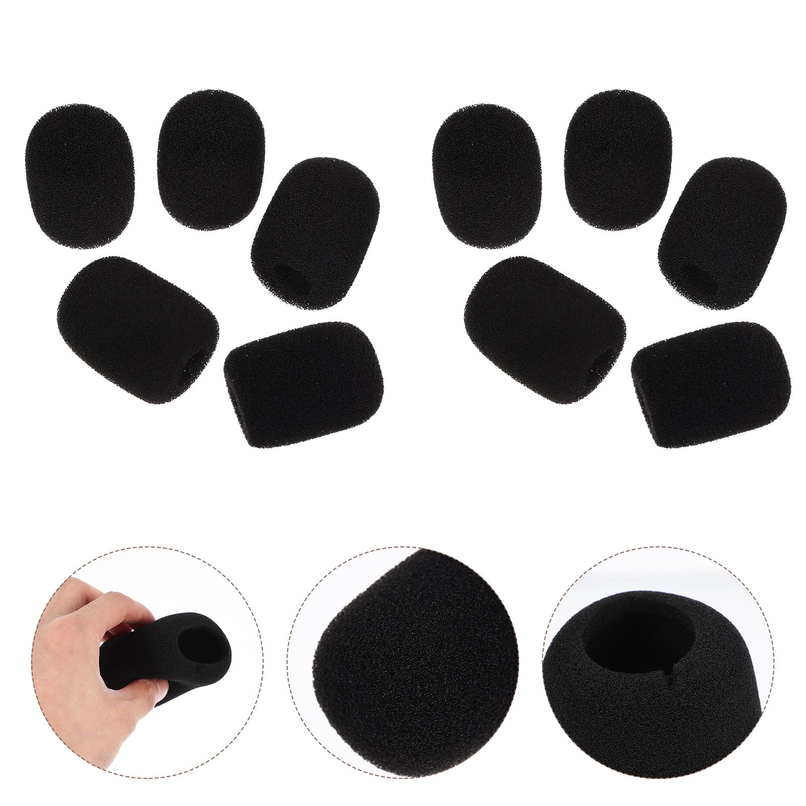 HEMOTON 10 Pcs Cover Mic Windscreen Foam Microphone Case Muffler ...