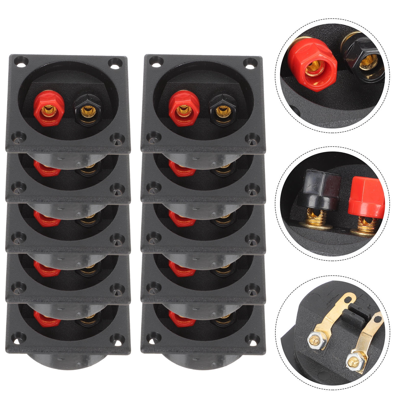 HEMOTON 10 Pcs Crimps Audio Junction Box Binding Post Terminals 5.7.x5 ...